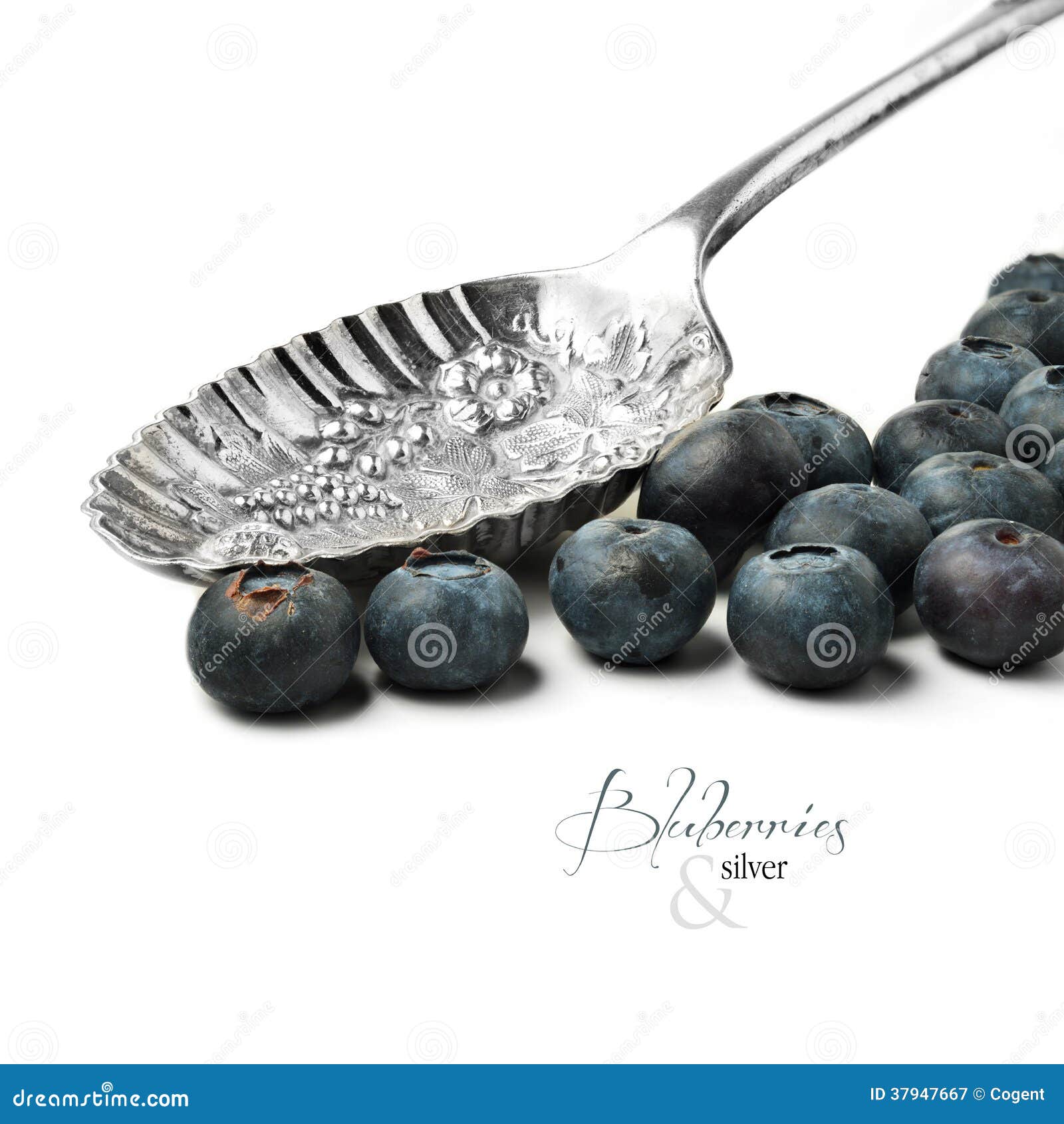 Blueberries and Silver stock image. Image of healthy - 37947667
