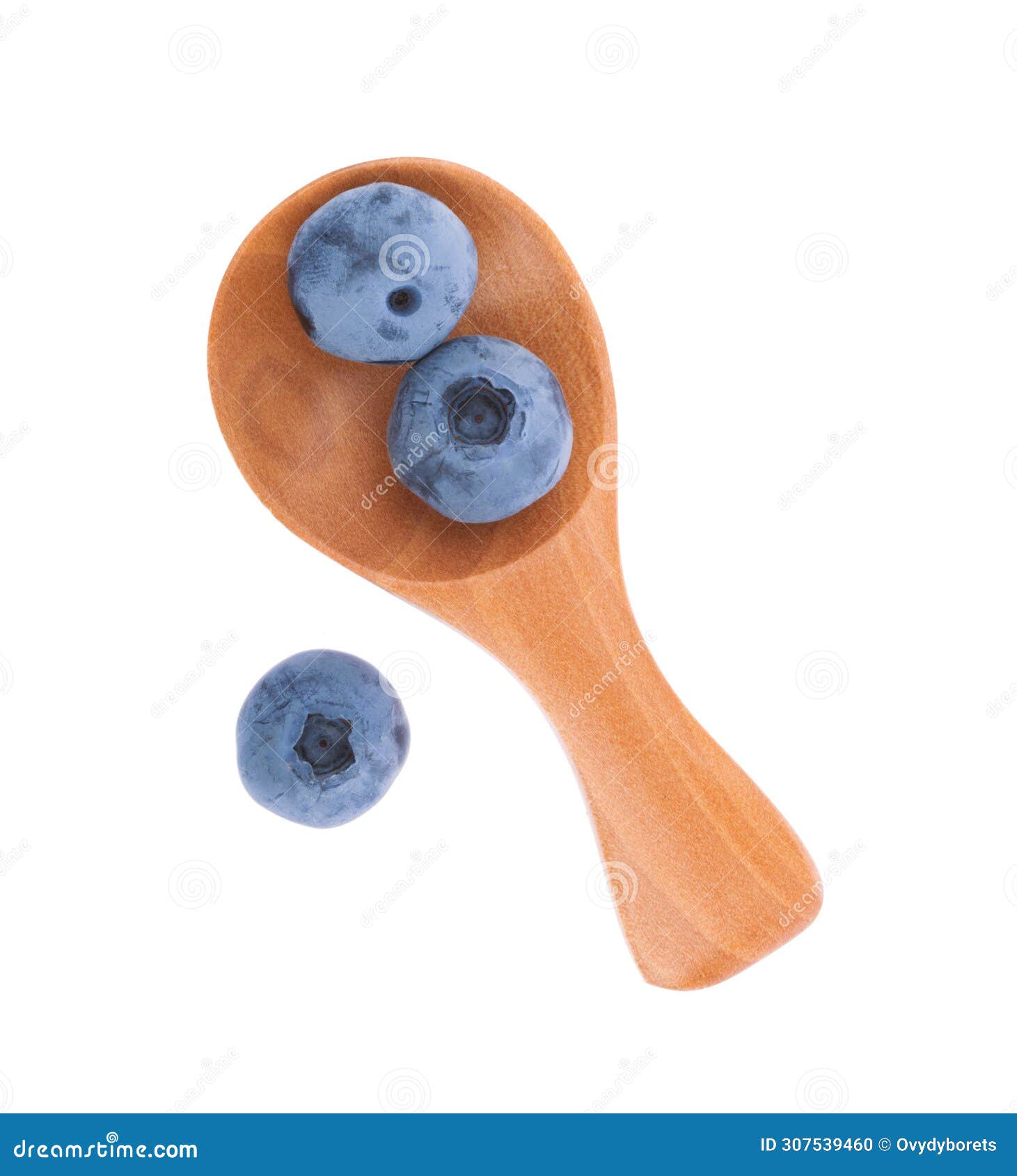 Blueberries on Spoon Isolated White Background with Clipping Path ...