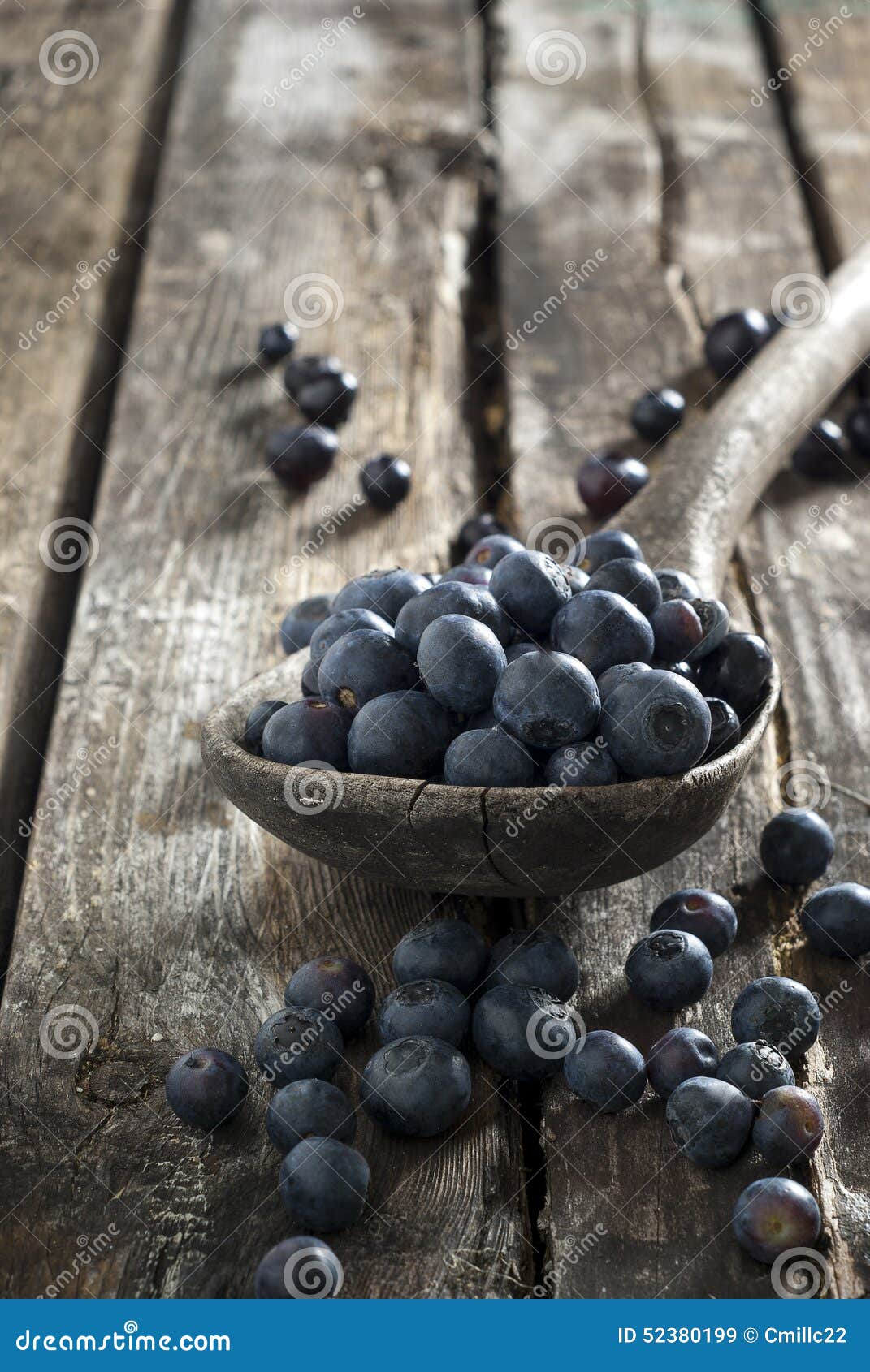 Blueberries on the table stock image. Image of green - 52380199