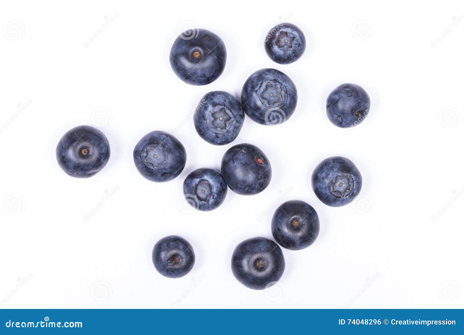 Blueberries Top View Isolated Stock Photo - Image of summer, health ...