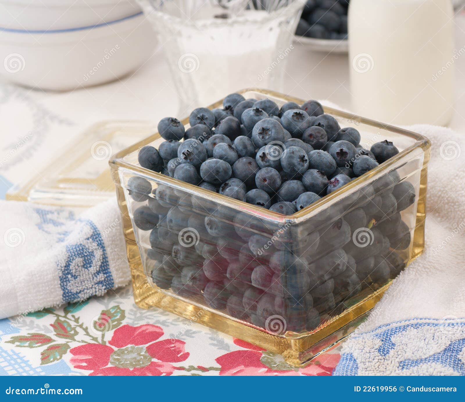 Blueberries in Vintage Table Setting Stock Photo - Image of fresh ...