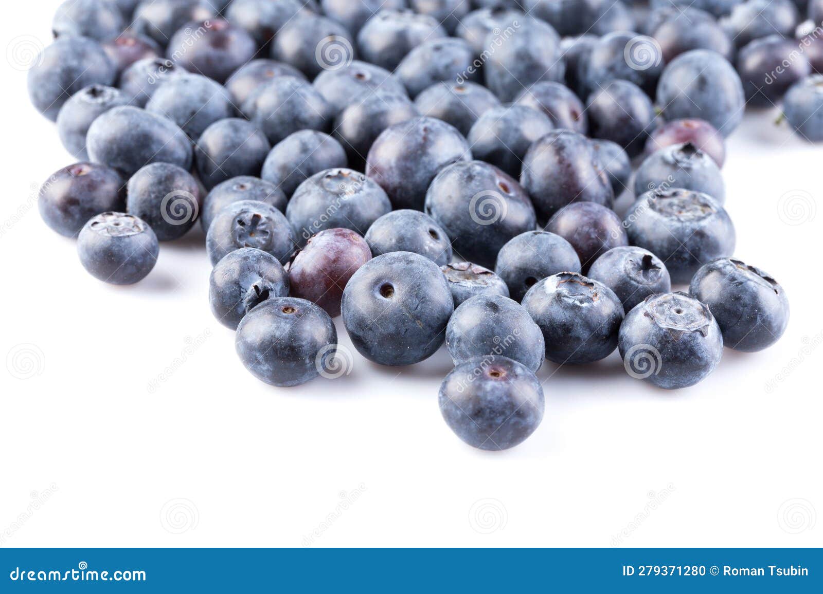 Blueberries on White Background Stock Photo - Image of object, dessert ...