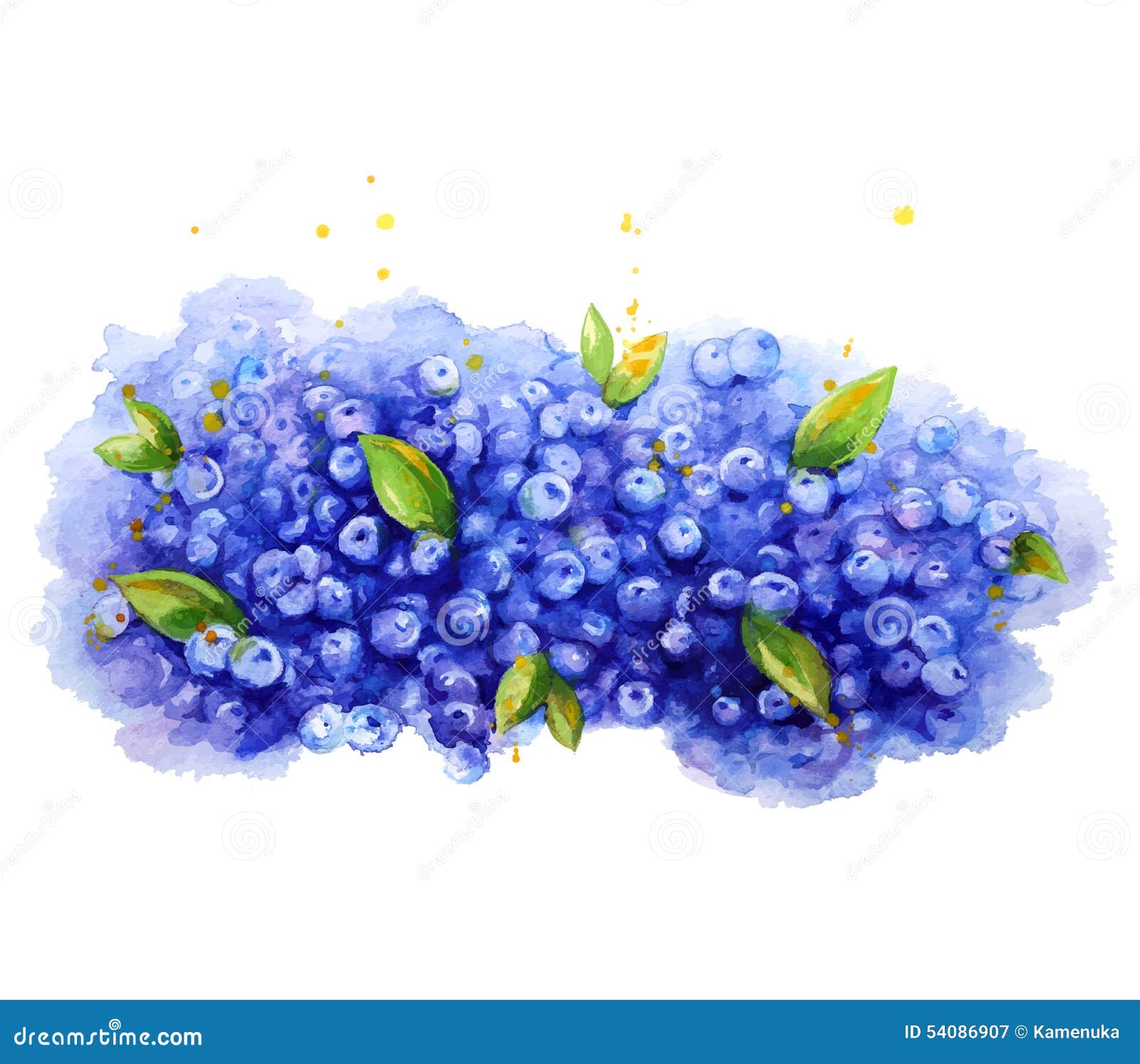 Blueberry Background. Fresh Berry With Green Leaves On Transparent ...