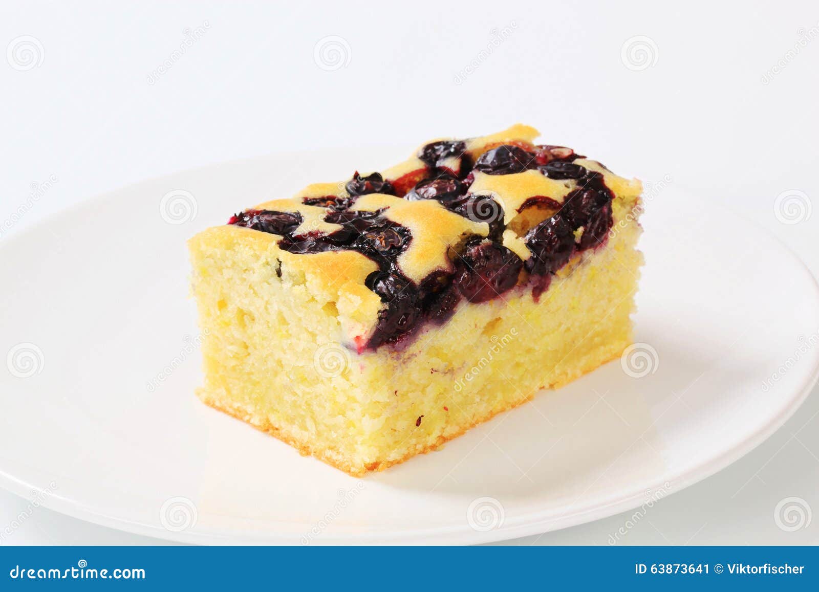 Blueberry cake slice stock image. Image of baked, closeup - 63873641