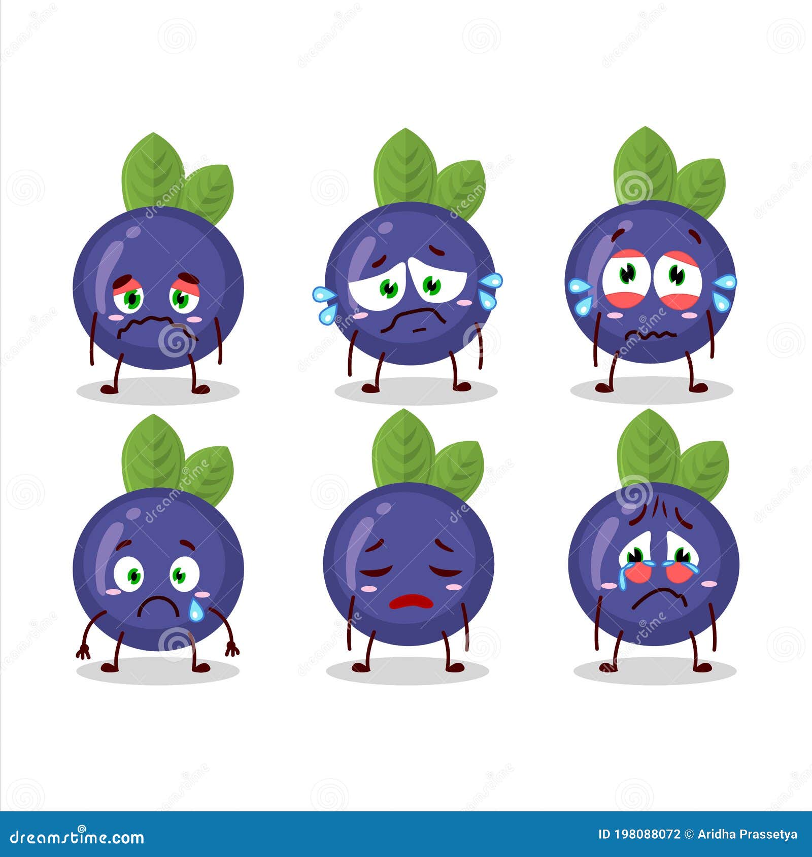 Blueberry Cartoon Illustration With Crying Gesture | CartoonDealer.com ...