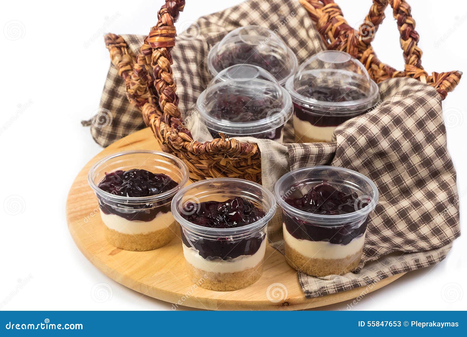 Blueberry Cheesecake in Plastic Package Stock Image - Image of baker ...