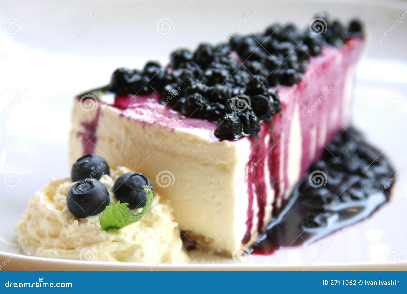 Blueberry cheesecake slice stock photo. Image of fruit - 2711062