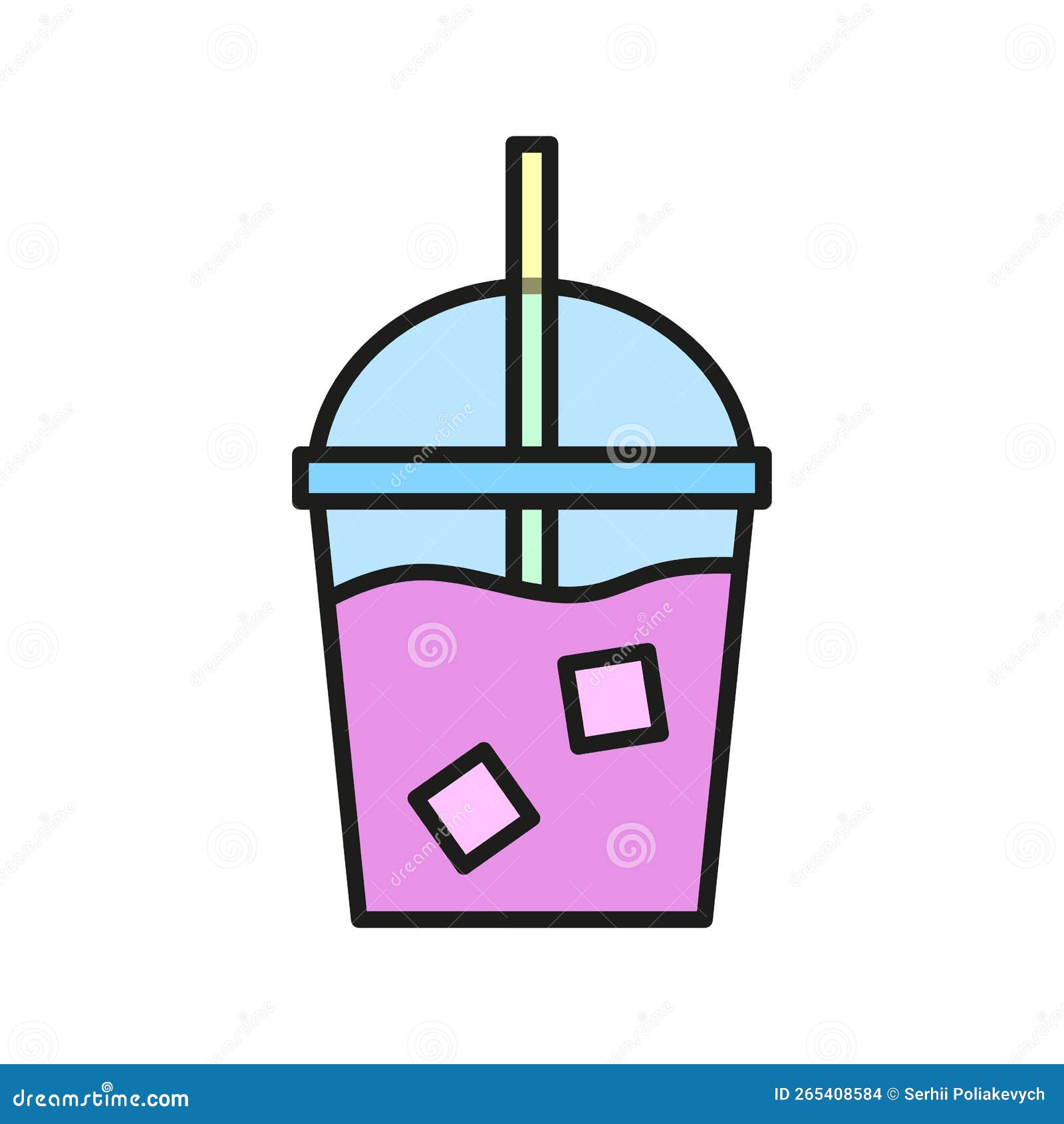 Blueberry Cocktail Ice. Vector Illustration Stock Vector - Illustration ...