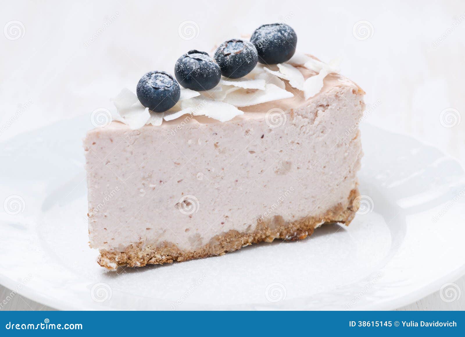 Blueberry and Coconut Cheesecake, Horizontal Stock Image - Image of ...