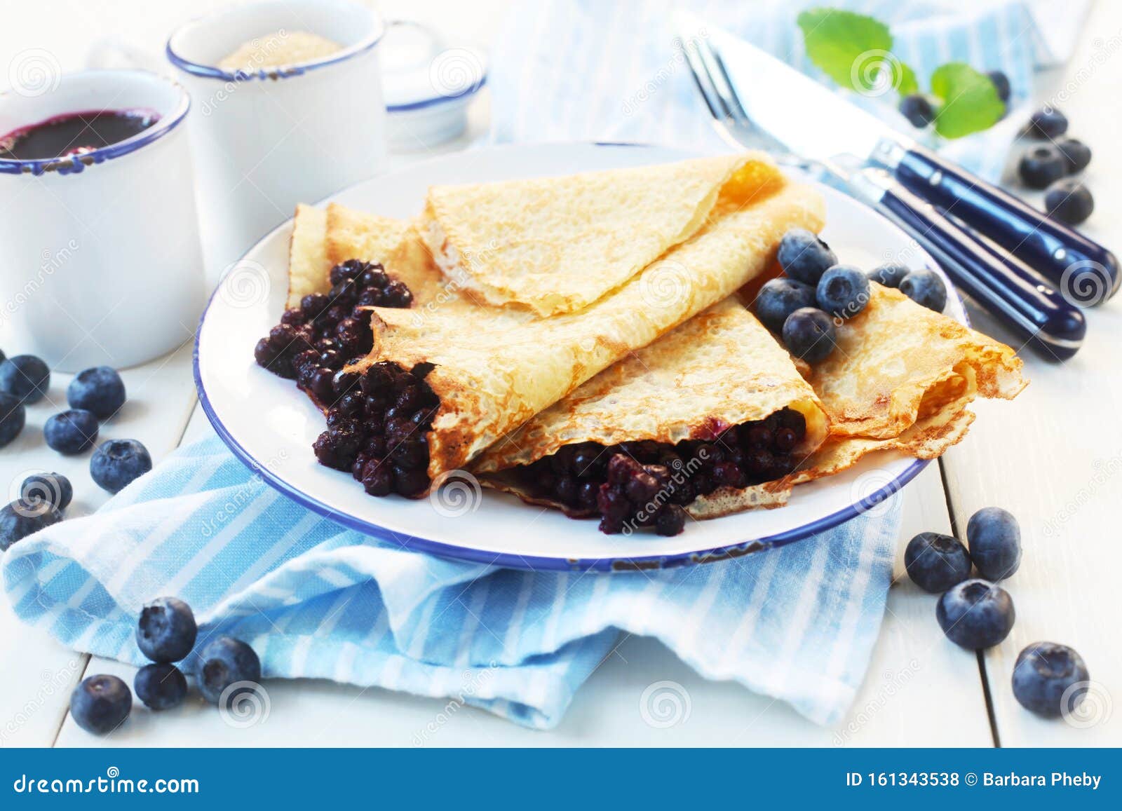 Blueberry Crepes stock photo. Image of crepes, pancake - 161343538