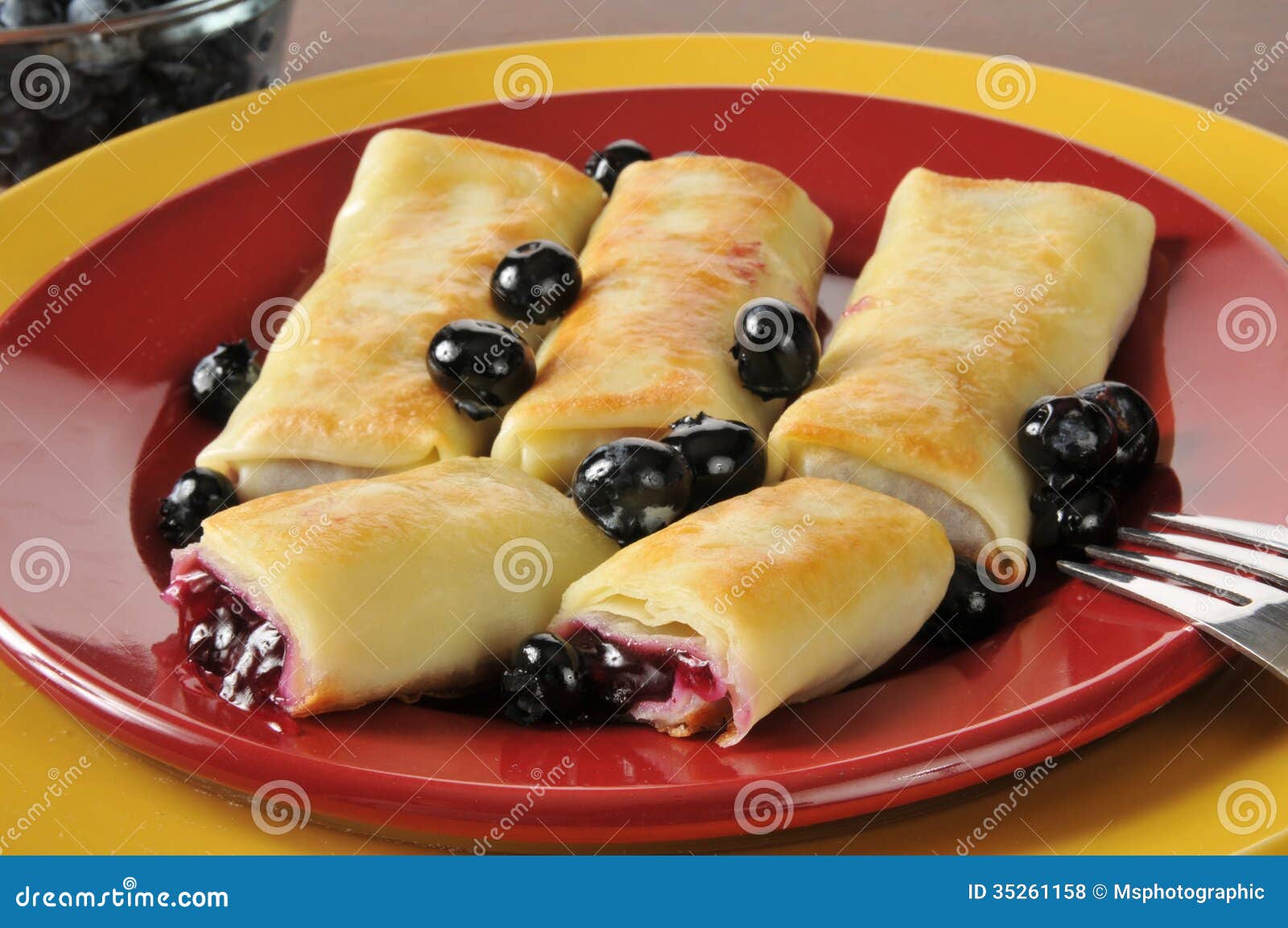 Blueberry crepes stock photo. Image of dessert, preserves - 35261158