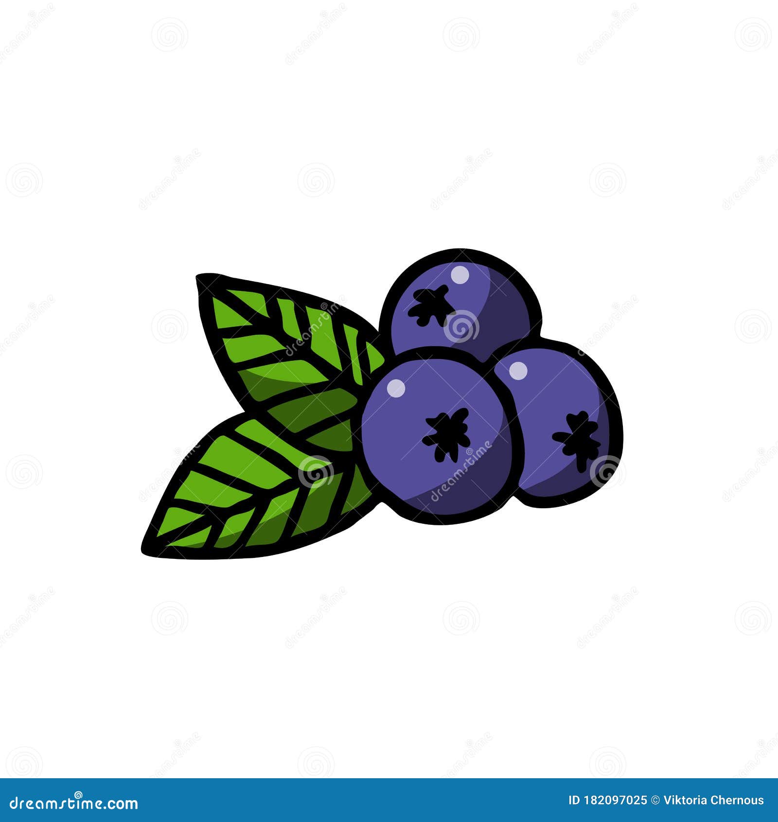 Blueberry doodle icon stock illustration. Illustration of natural ...
