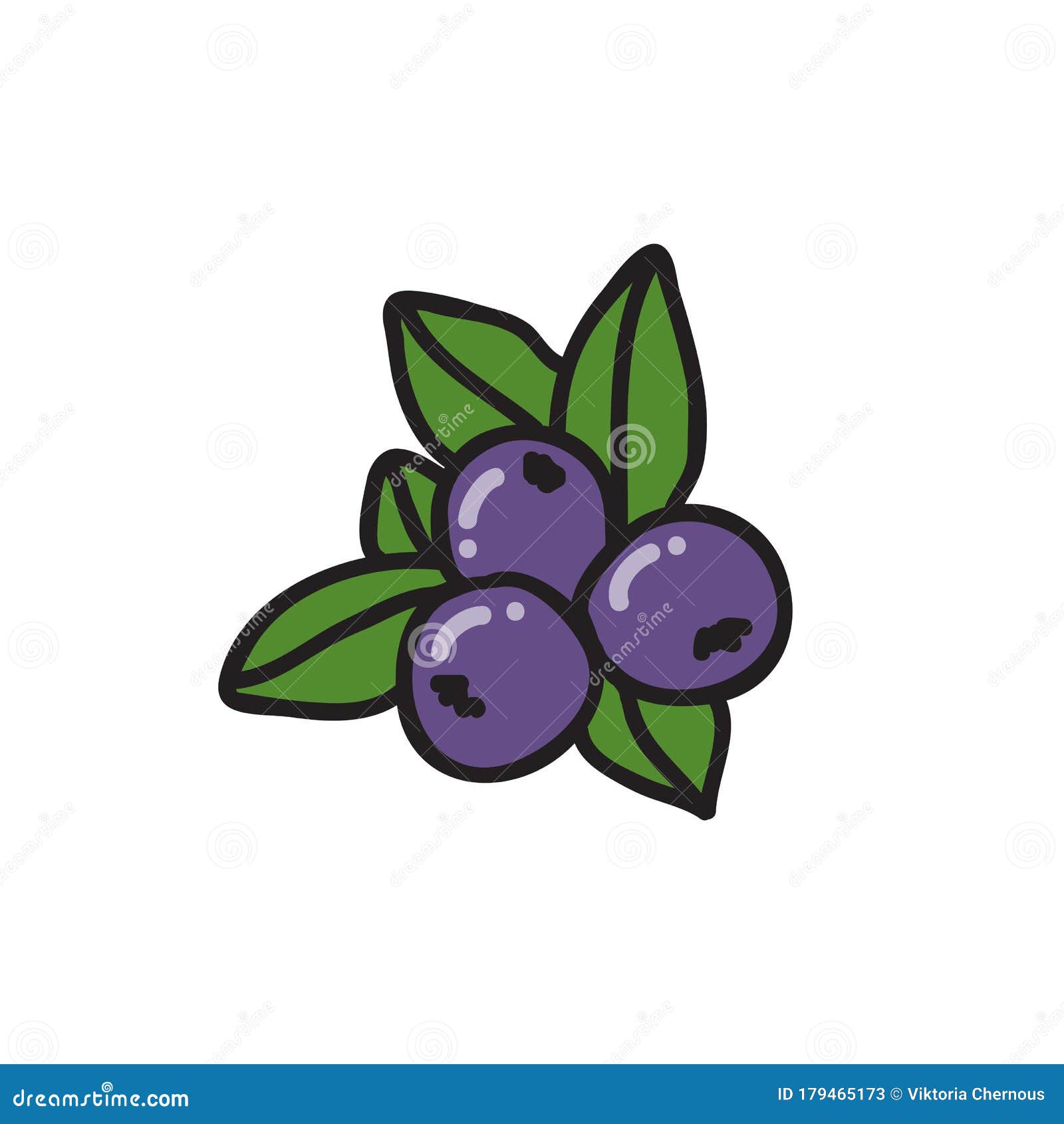 Blueberry doodle icon stock illustration. Illustration of healthy ...