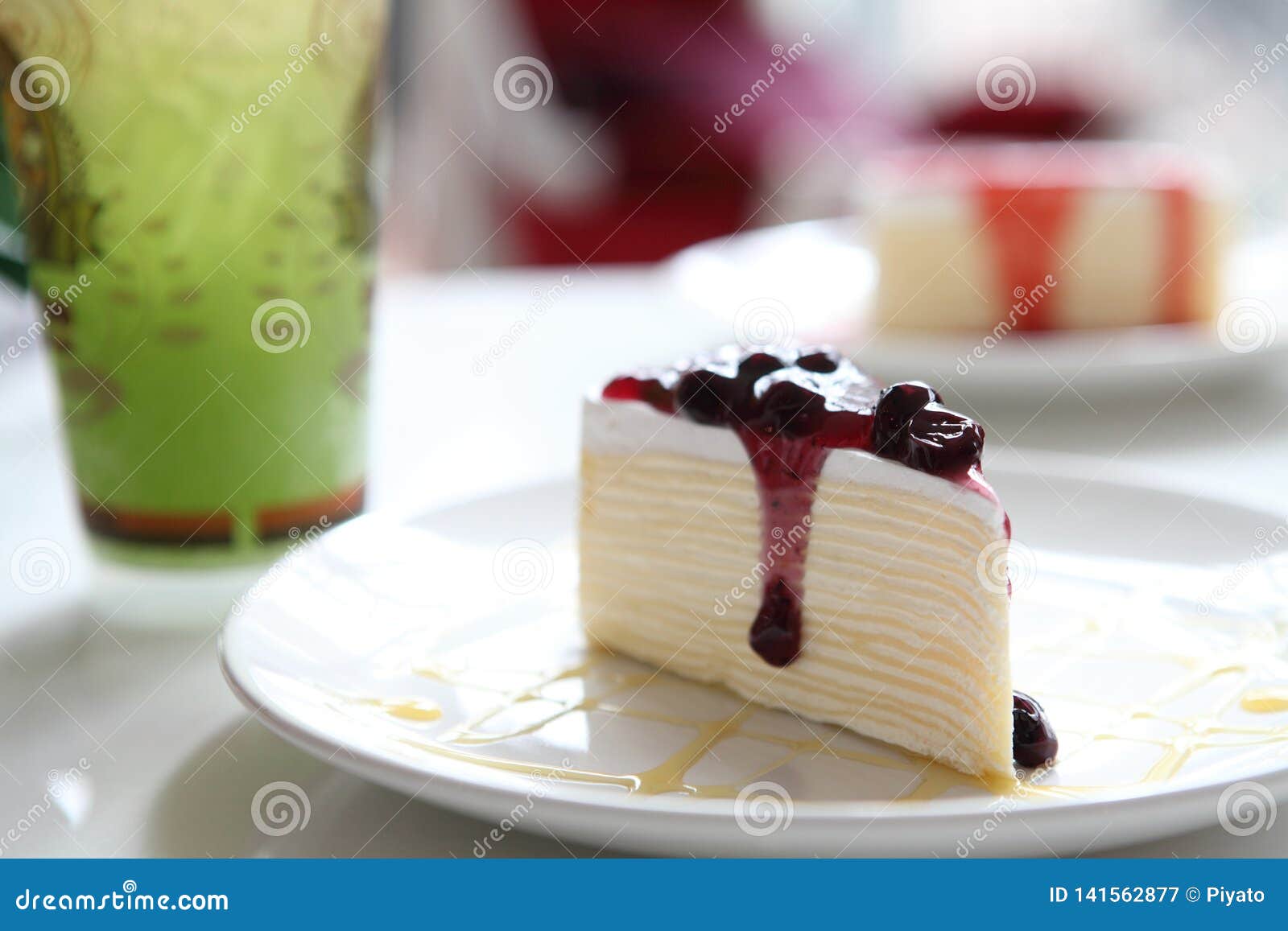 Blueberry fancy cake stock image. Image of cheesecake - 141562877