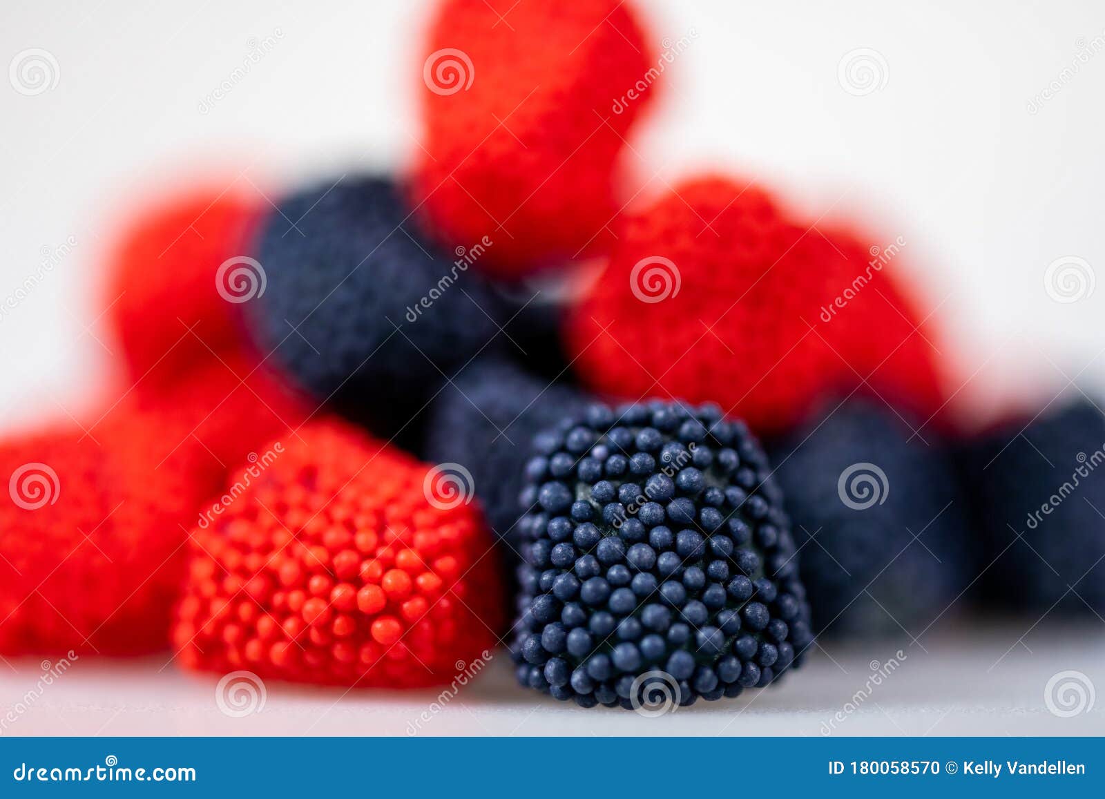 Blueberry Flavored Gummy Candy in Front of Pile Stock Photo - Image of ...