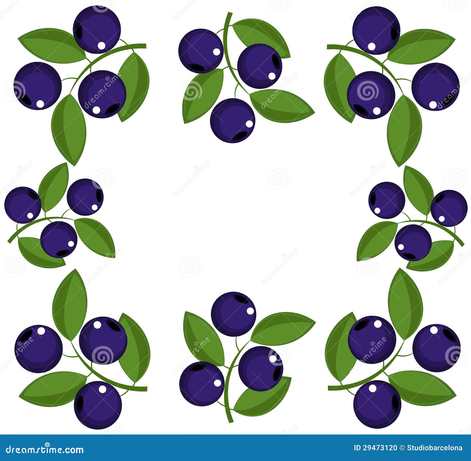 Blueberry frame stock vector. Illustration of leaf, design - 29473120