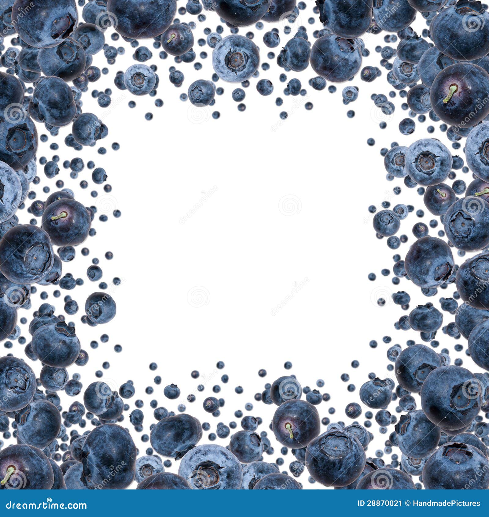 Blueberry Frame Set Isolated On White Background. Royalty-Free ...