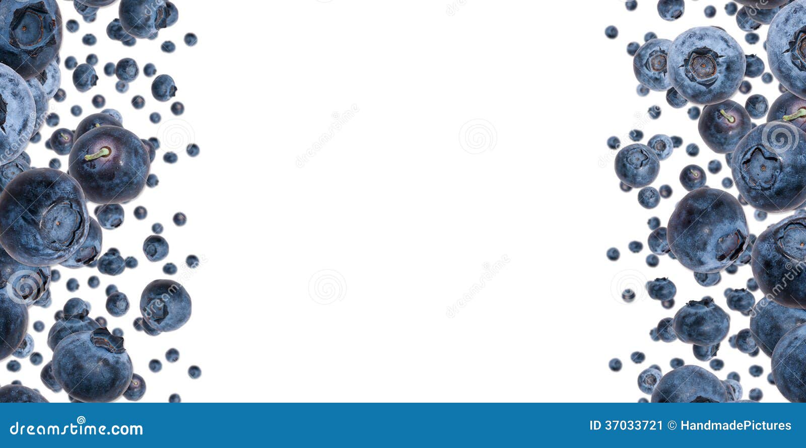 Blueberry Frame Set Isolated On White Background. Royalty-Free ...