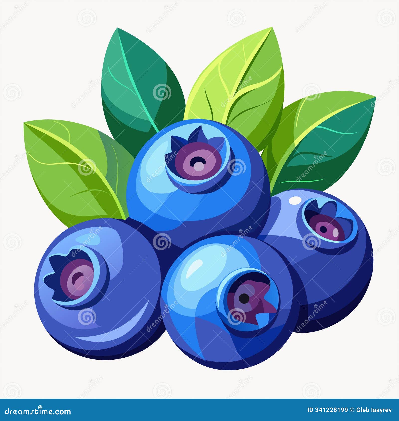 Blueberry Fruit Simple Blueberry Fruit Cute Repeat Illustration Stock ...