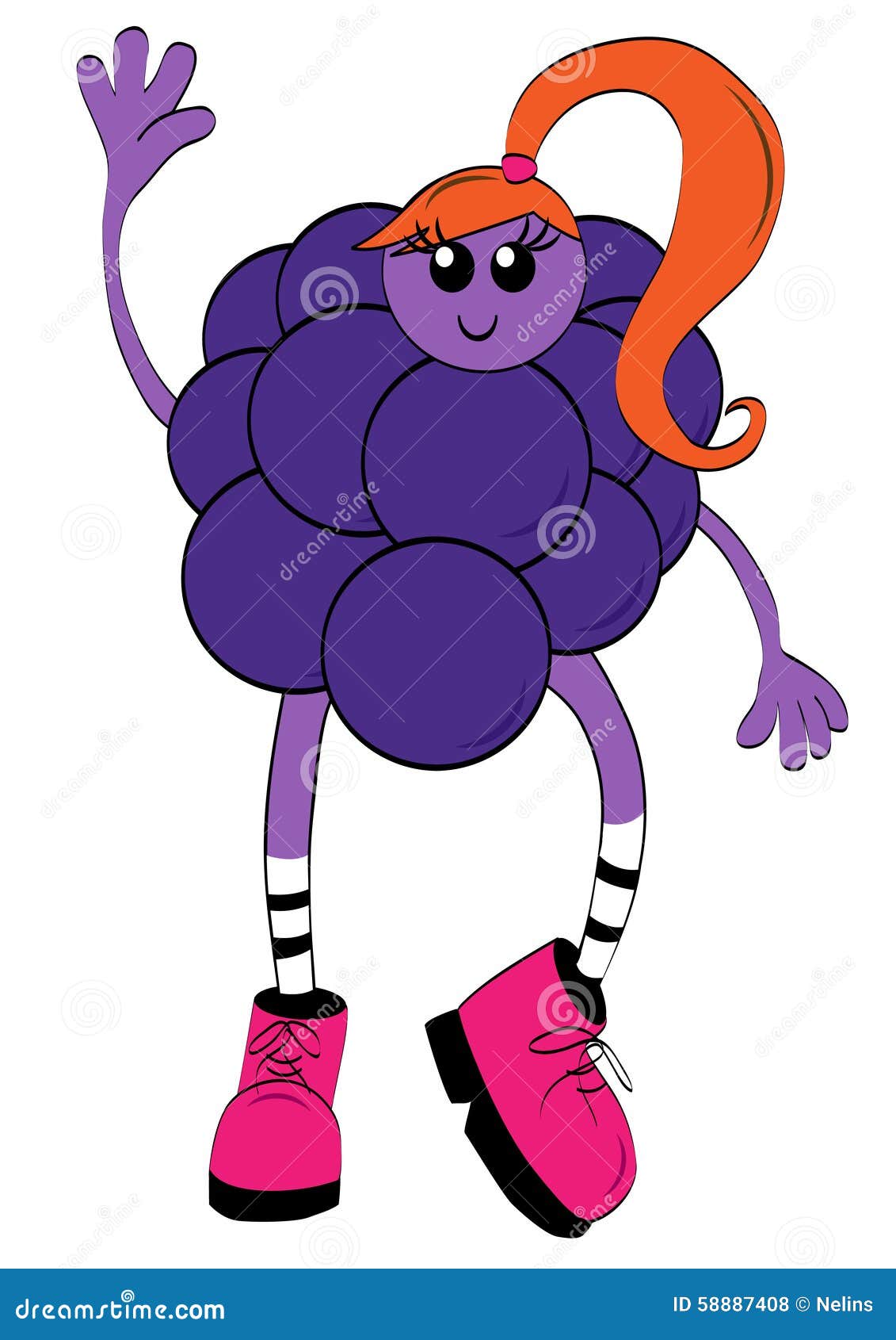Blueberry Girl stock illustration. Illustration of purple - 58887408