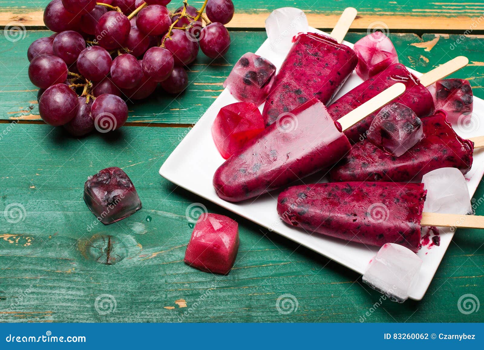 Blueberry and Grape Ice Cream on a Stick Stock Photo - Image of grape ...