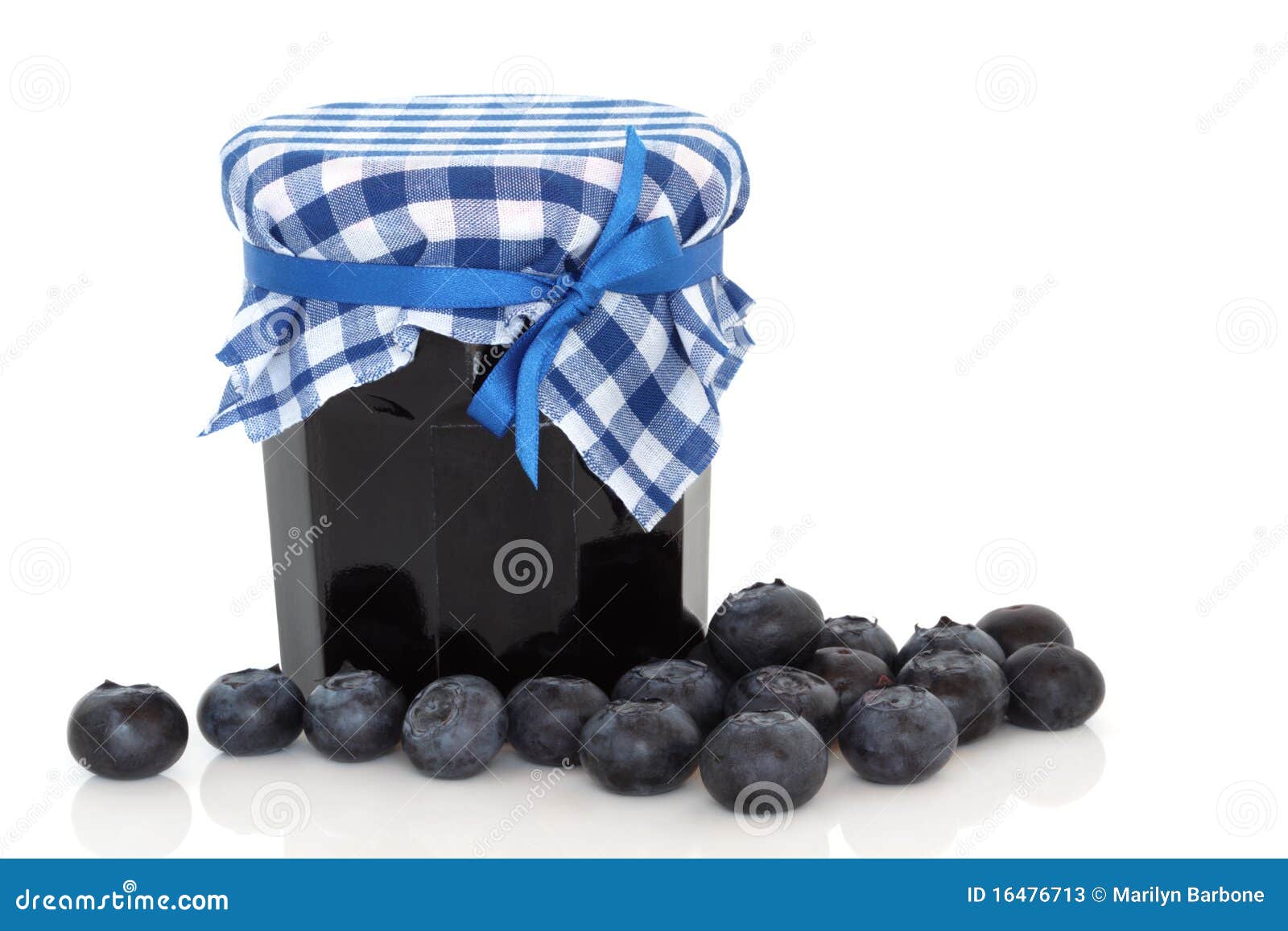 Blueberry Jam stock image. Image of ribbon, glass, berries - 16476713