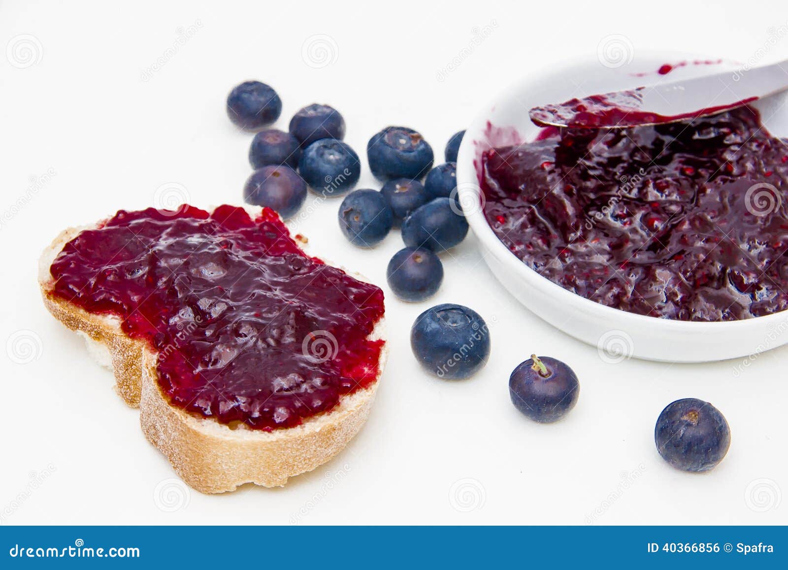 Blueberry jam stock photo. Image of breakfast, diet, dessert - 40366856