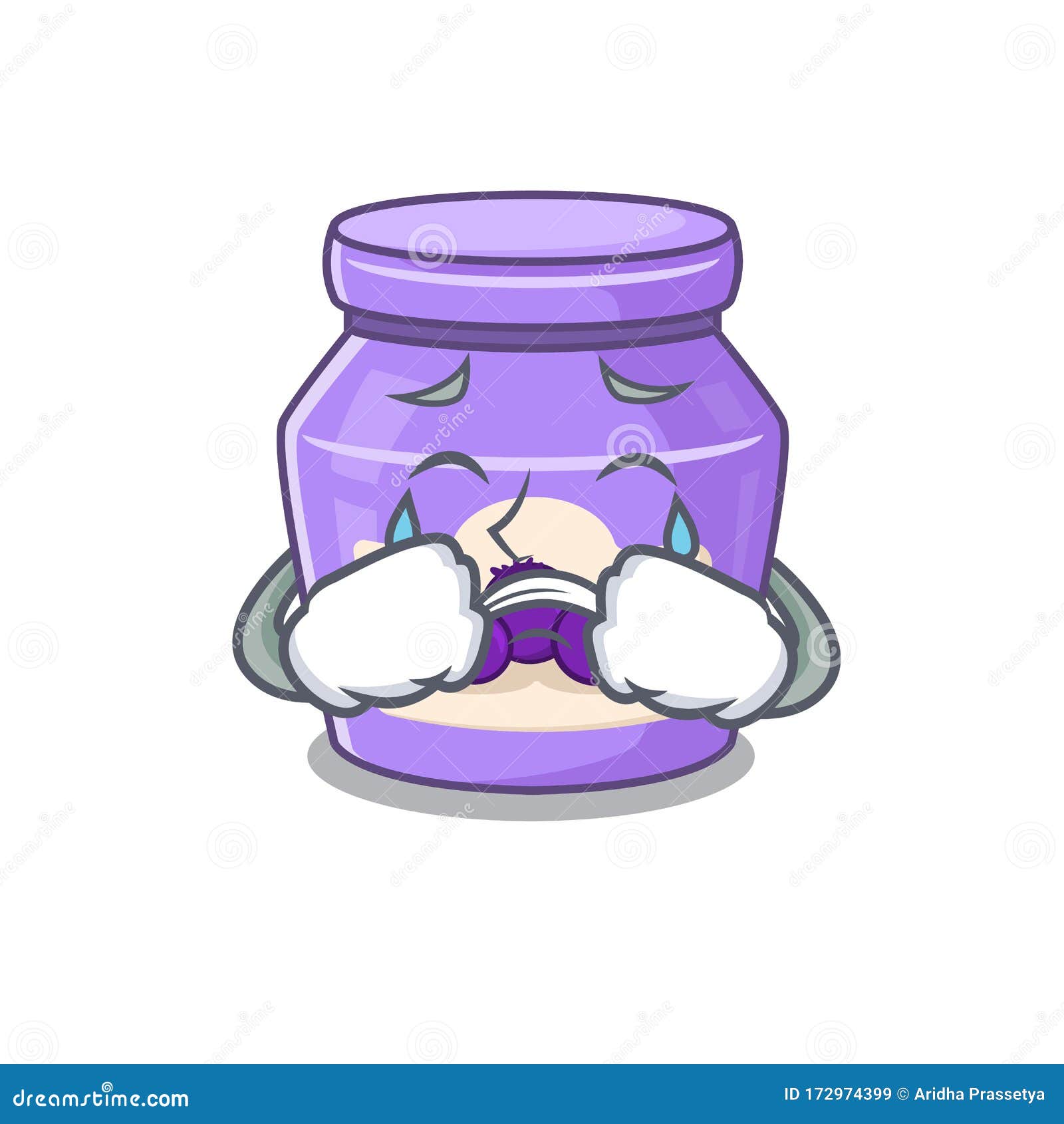 Blueberry Jam Cartoon Character Concept with a Sad Face Stock Vector ...