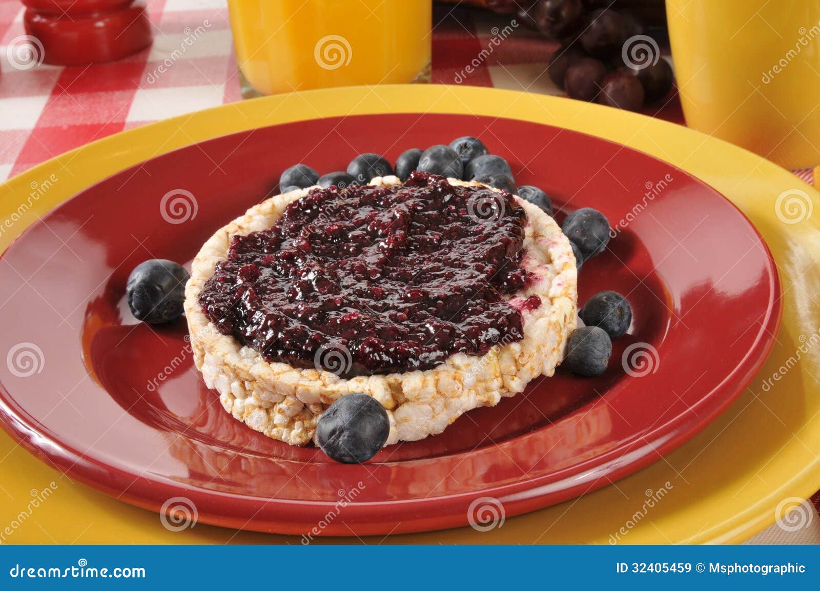 Blueberry Jam on a Rice Cake Stock Image - Image of healthy, jelly ...