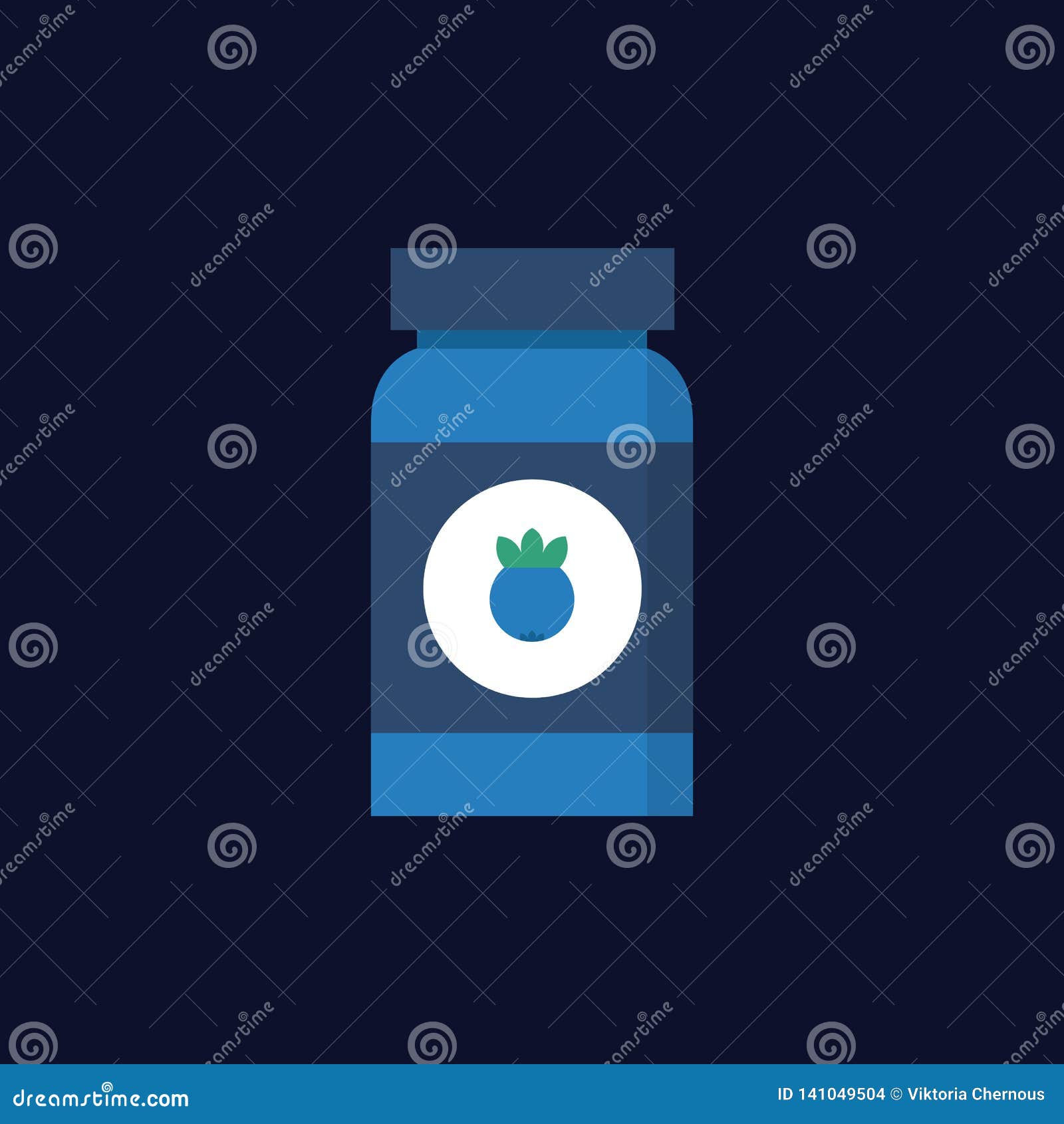 Blueberry jam vector icon stock vector. Illustration of forest - 141049504