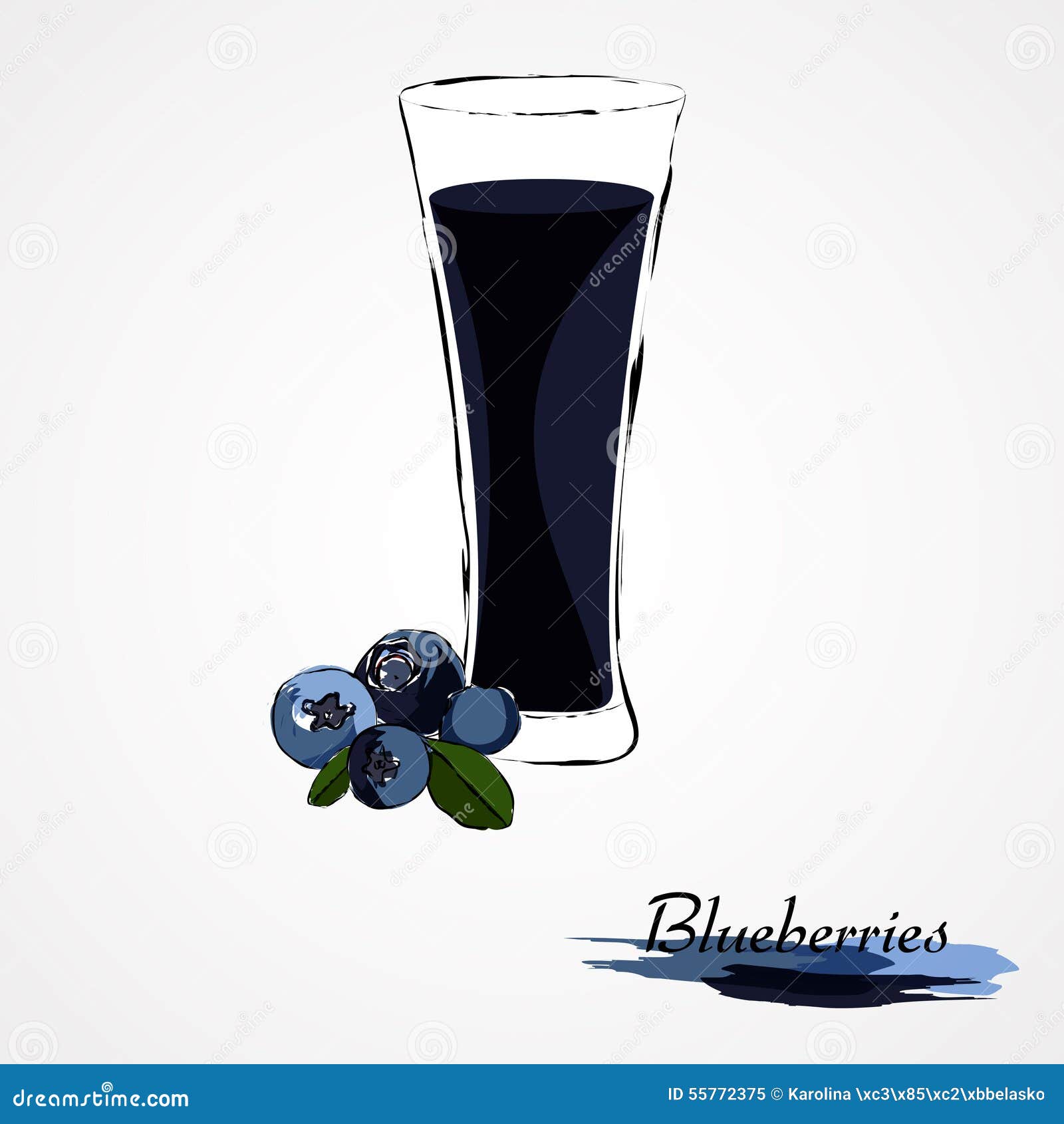 Blueberry juice stock vector. Illustration of garden - 55772375