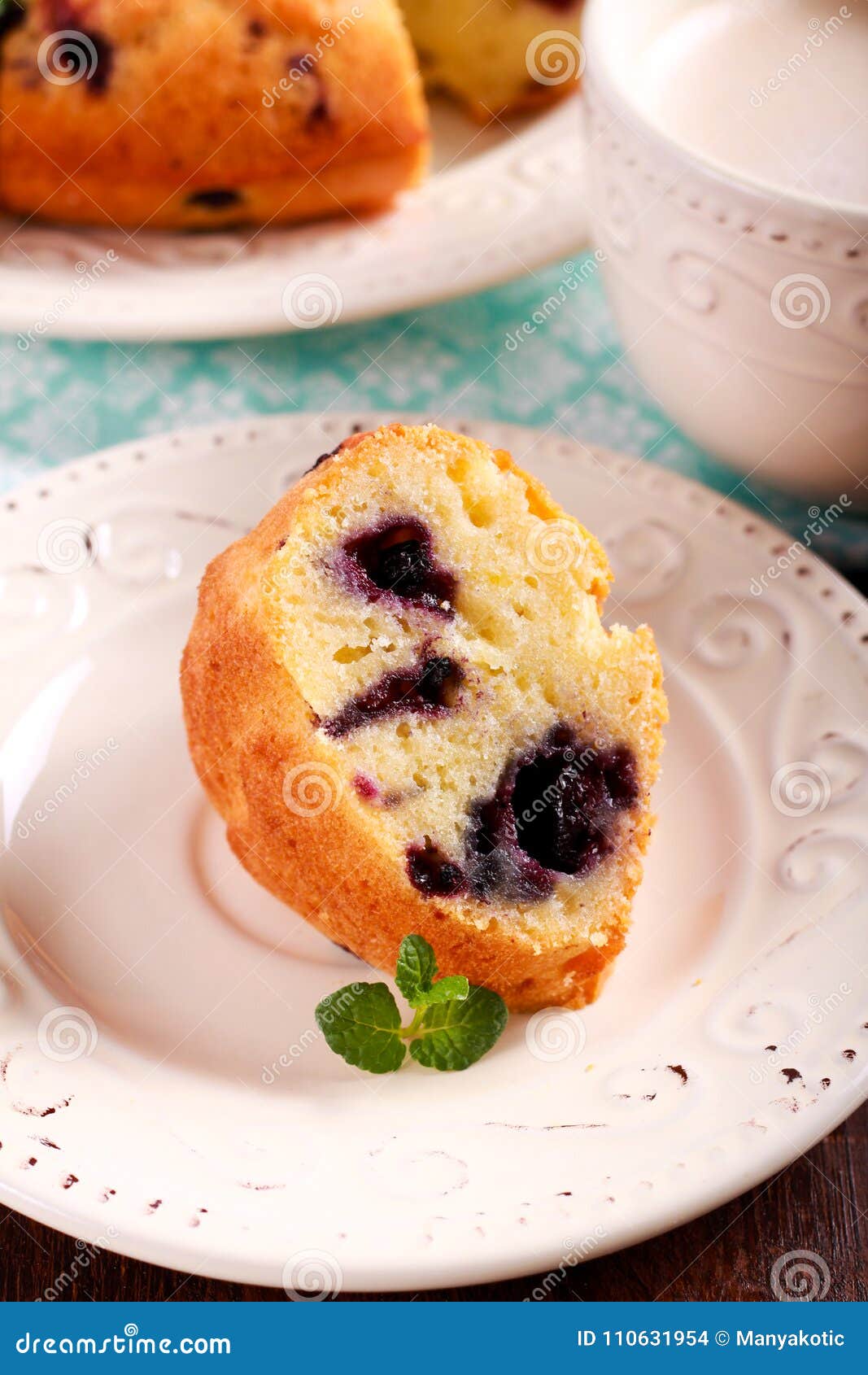 Blueberry and Lemon Ring Cake, Stock Photo - Image of meal, breakfast ...