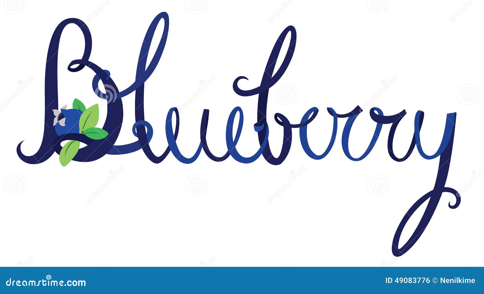 Blueberry lettering stock vector. Illustration of delicious - 49083776