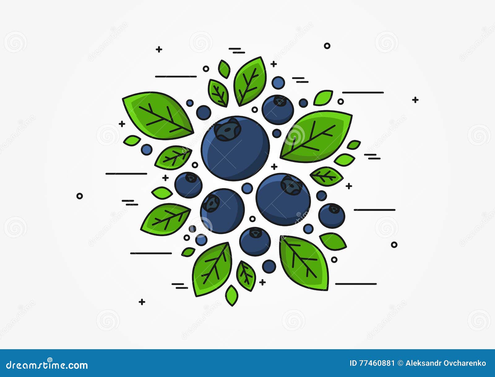 Blueberry Line Art Vector Concept Stock Vector - Illustration of ...