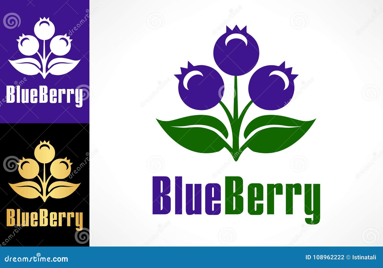 Blueberry logo vector stock vector. Illustration of dessert - 108962222