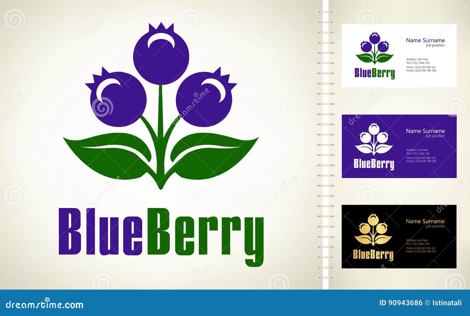 Blueberry Logo Design Concept. Forest Fruit Creative Symbol Template ...