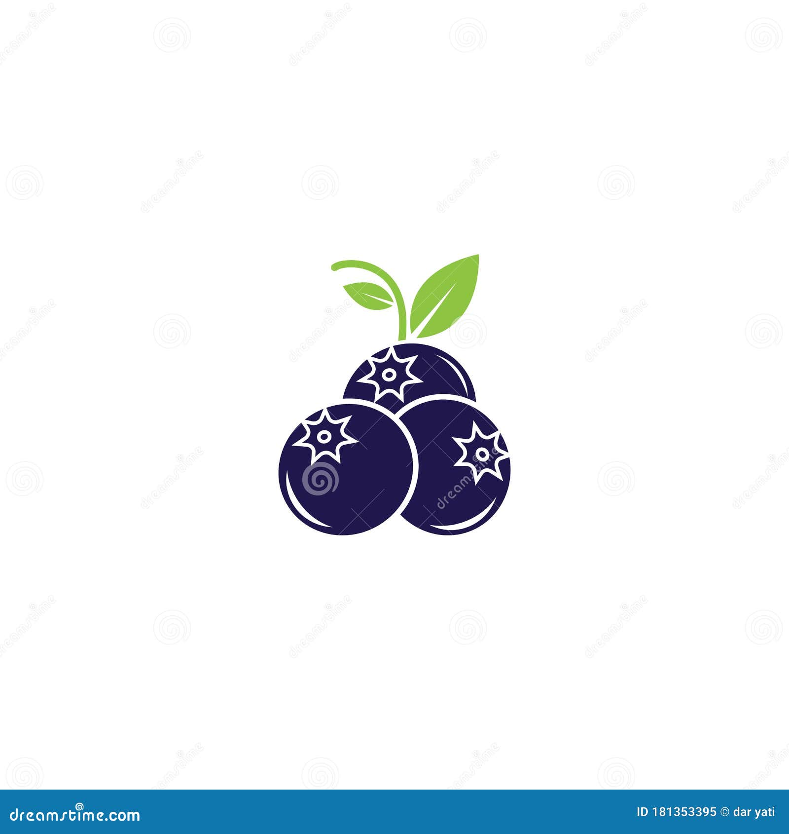 Blueberry Logo Vector Template Icon Illustration Stock Vector ...
