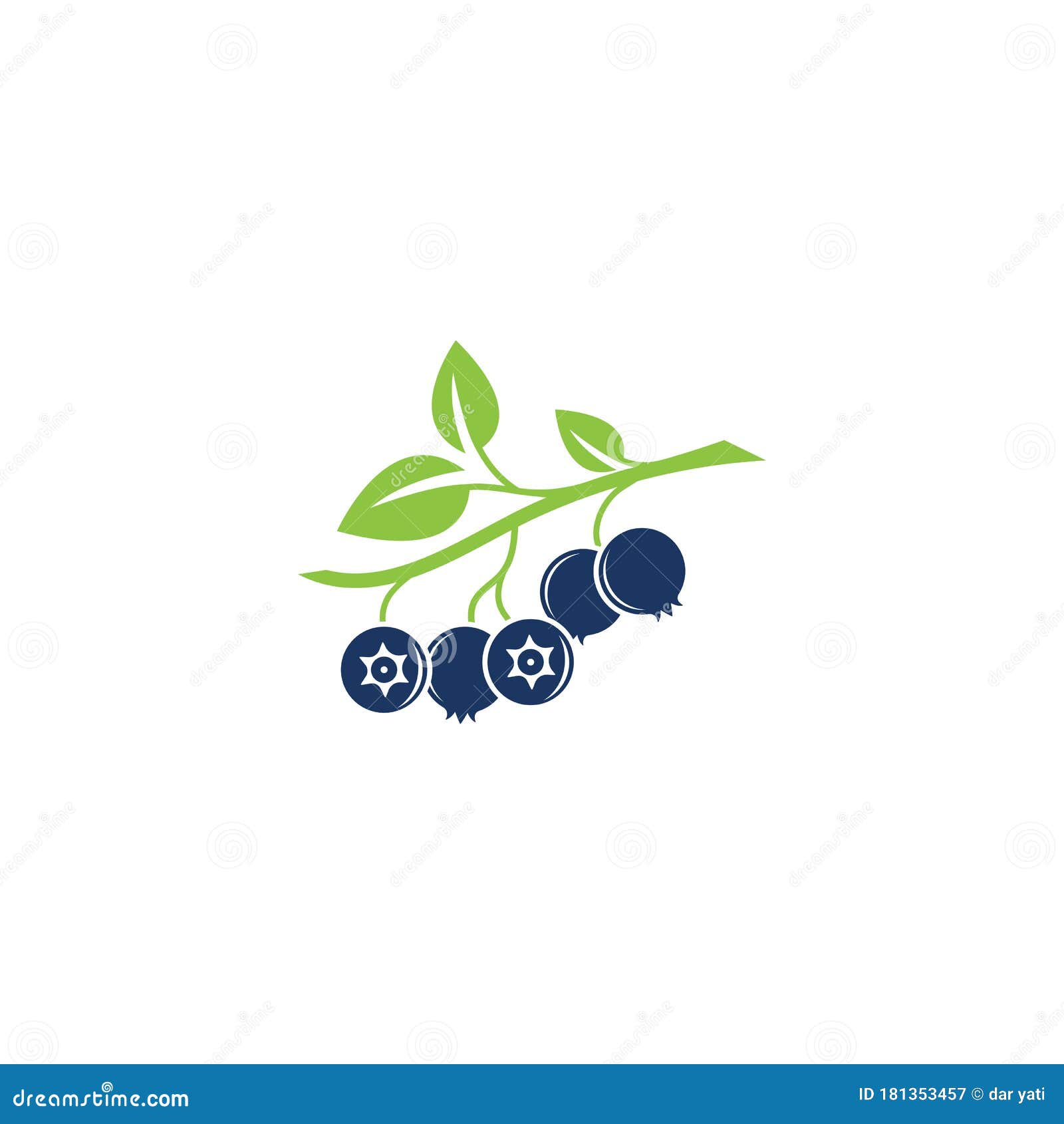 Blueberry Logo Vector Template Icon Illustration Stock Vector ...