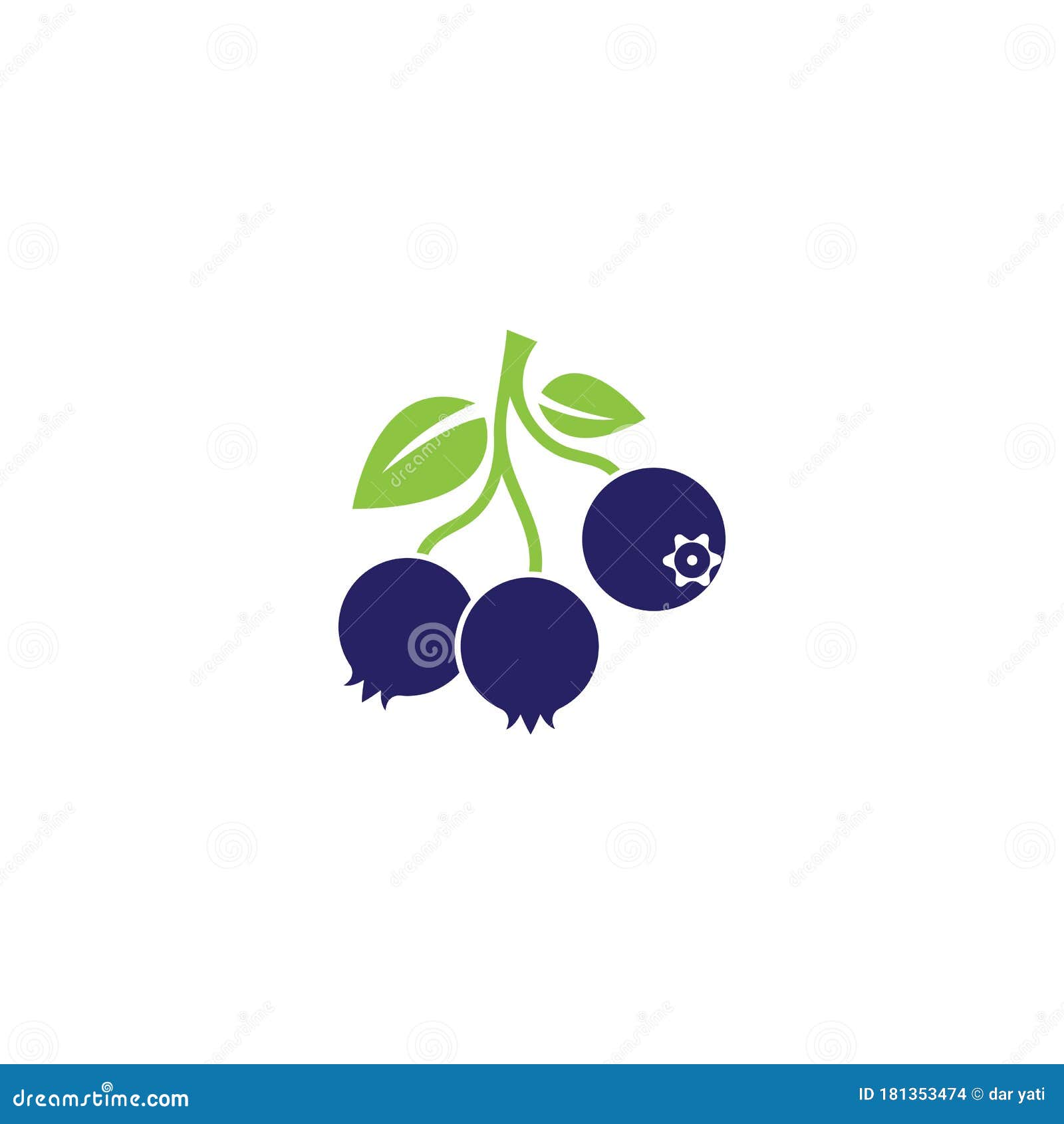 Blueberry Logo Vector Template Icon Illustration Stock Vector ...