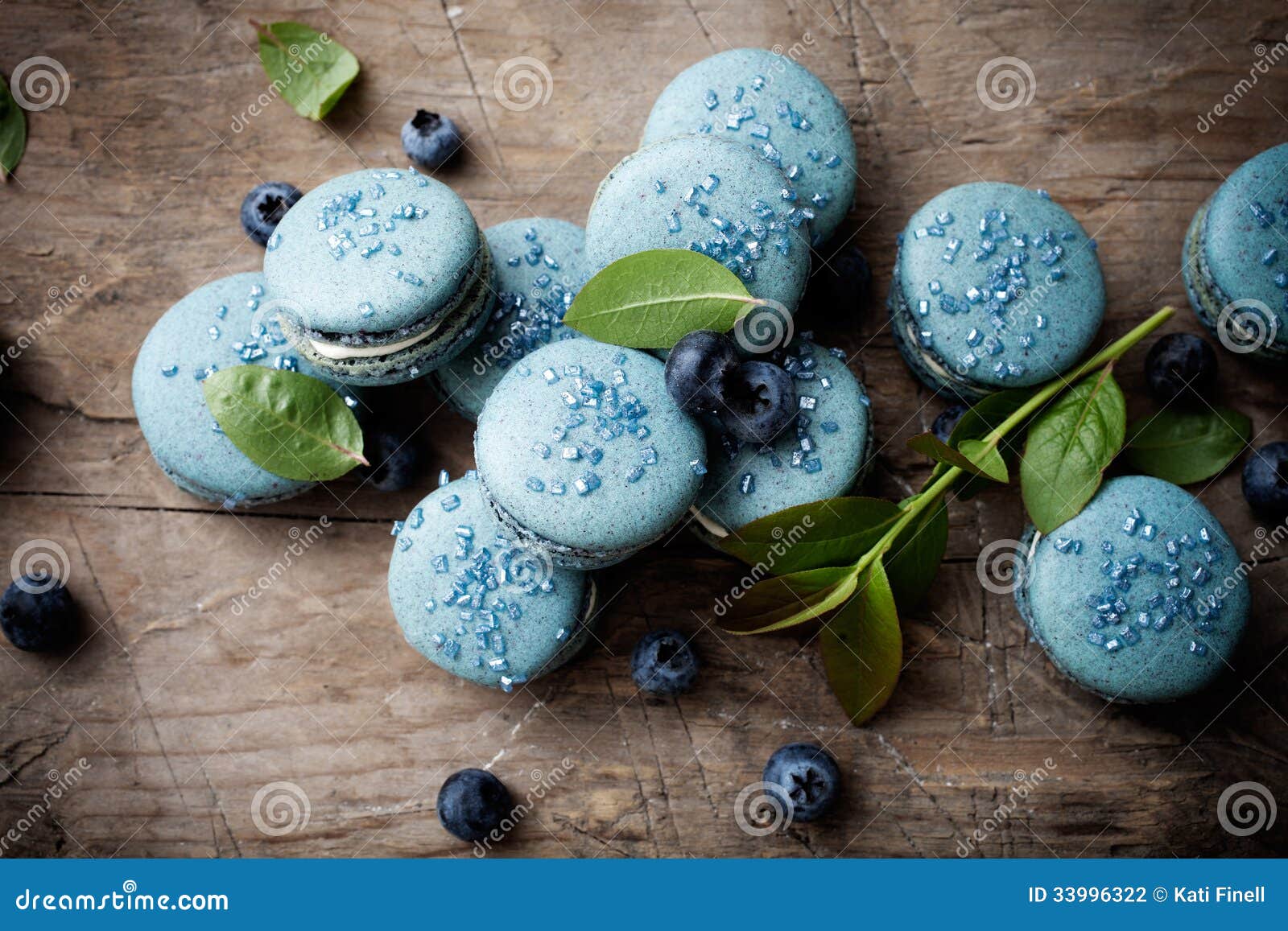 Blueberry macaroons stock photo. Image of assortment - 33996322