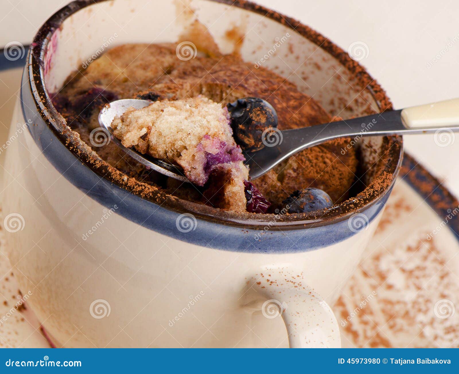 Blueberry Microwave Muffin in Mug Stock Photo - Image of breakfast ...