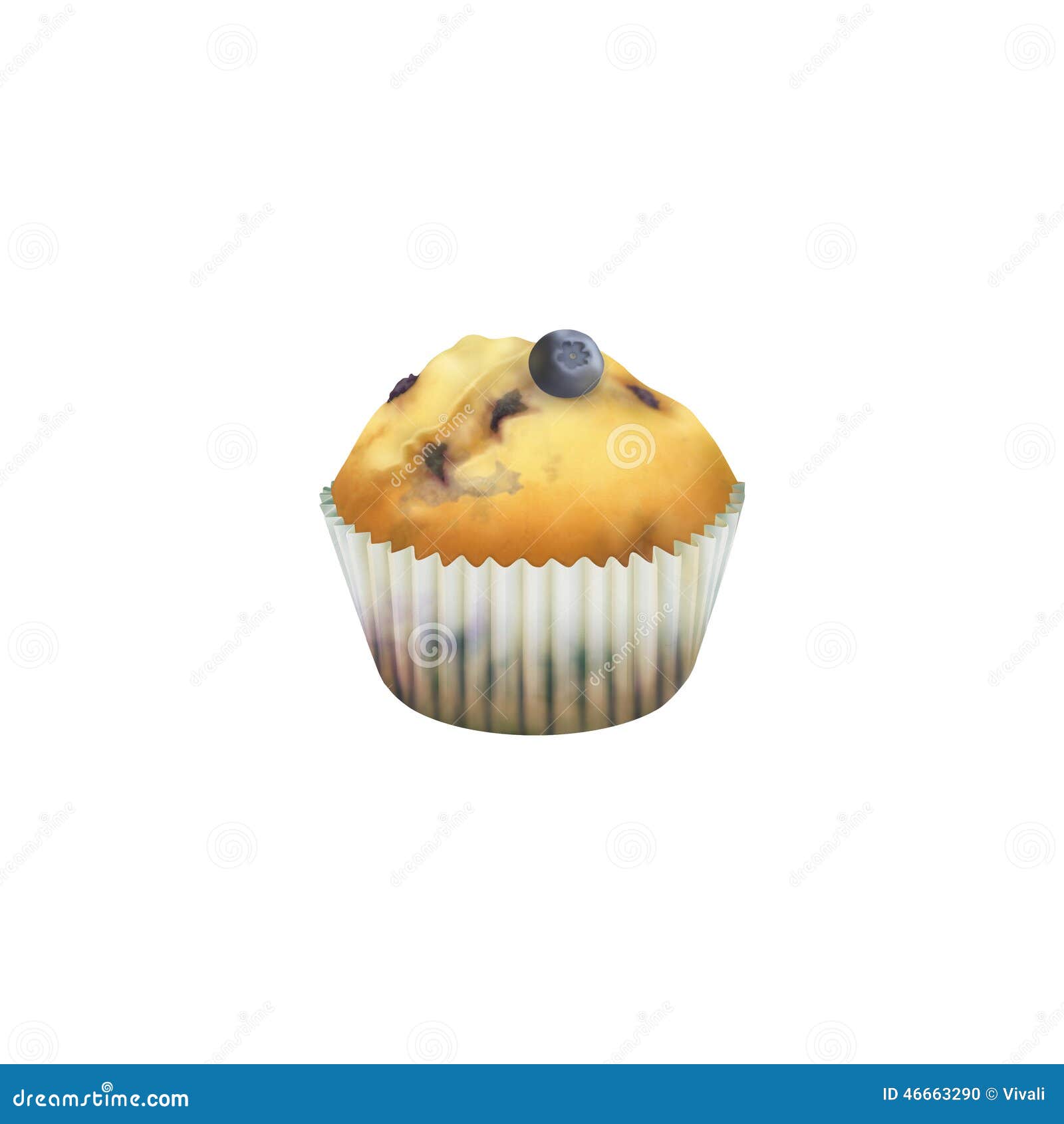 Blueberry Muffin Vector Illustration 53674890