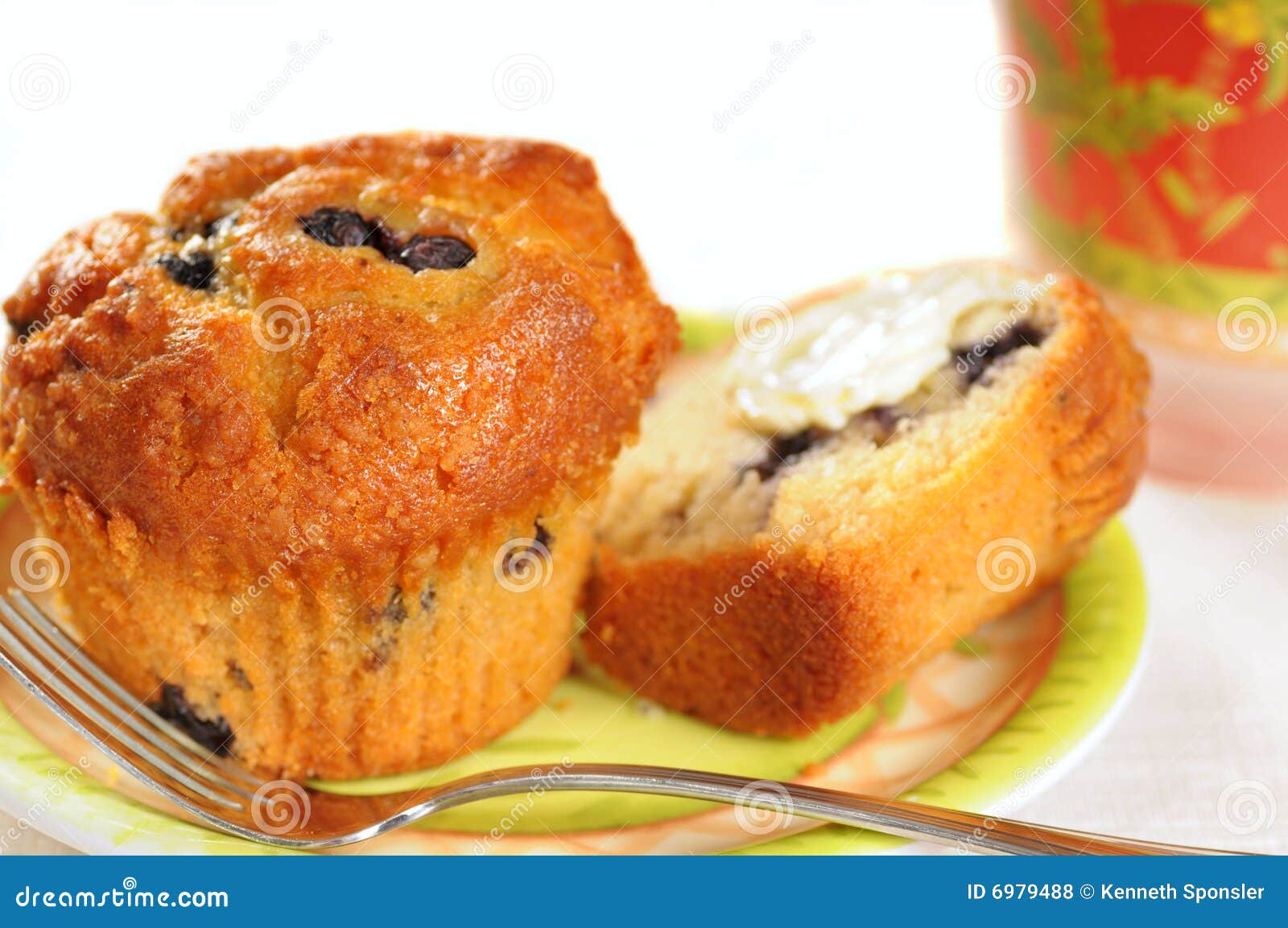 Blueberry Muffins and Juice Stock Photo - Image of guava, utensil: 6979488