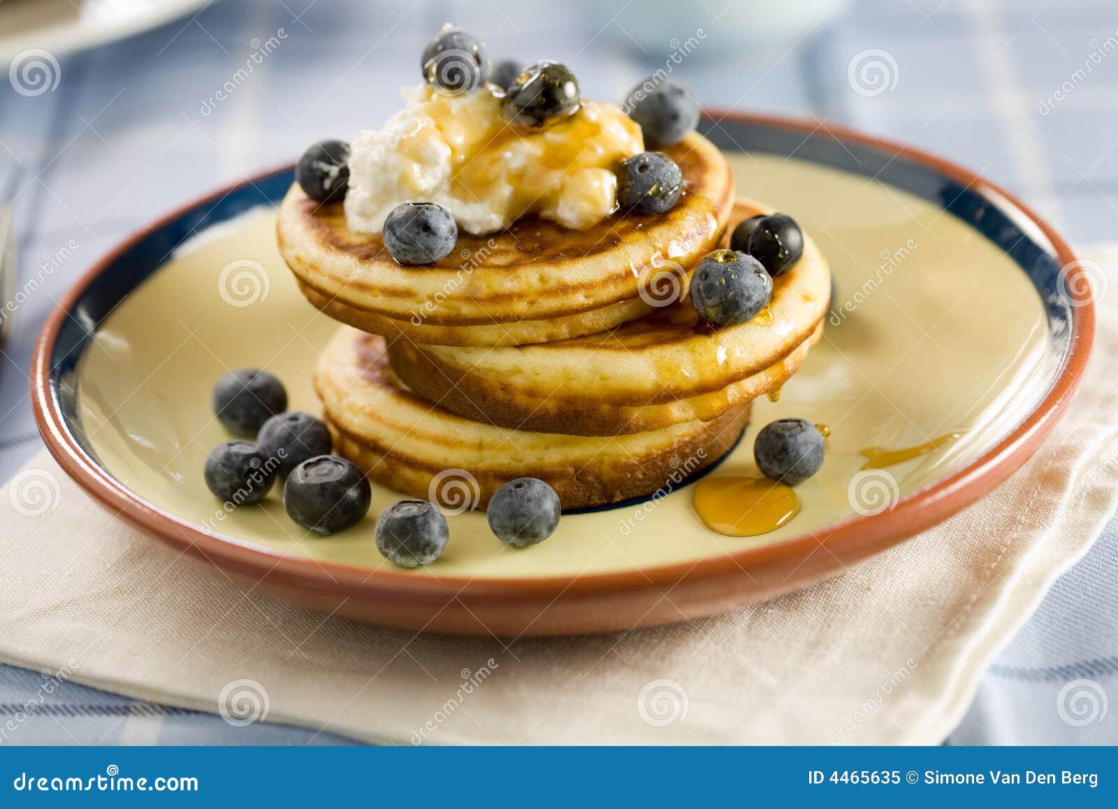 Blueberry pancake stock image. Image of stacked, healthy - 4465635