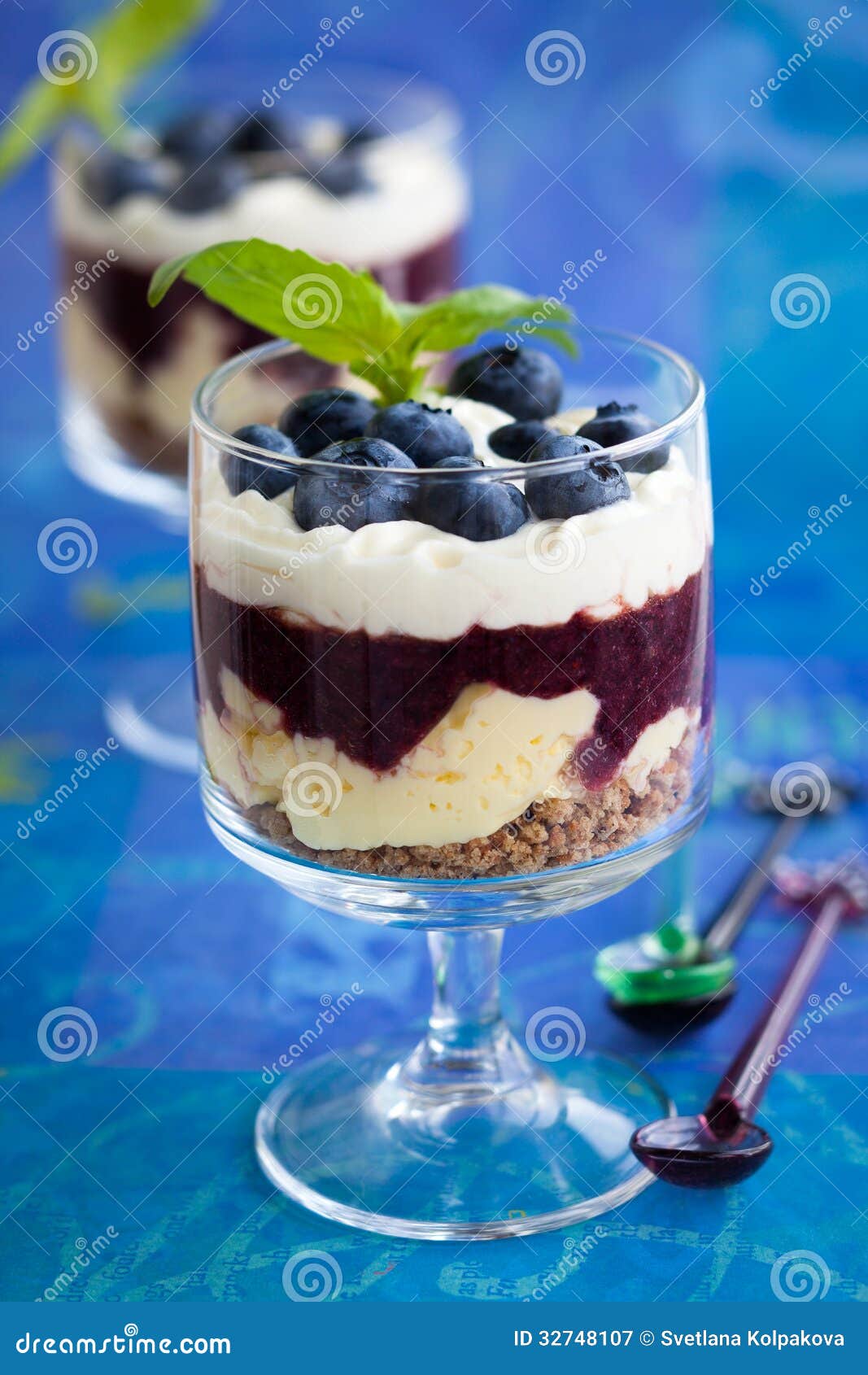 Blueberry parfait stock image. Image of colored, season - 32748107