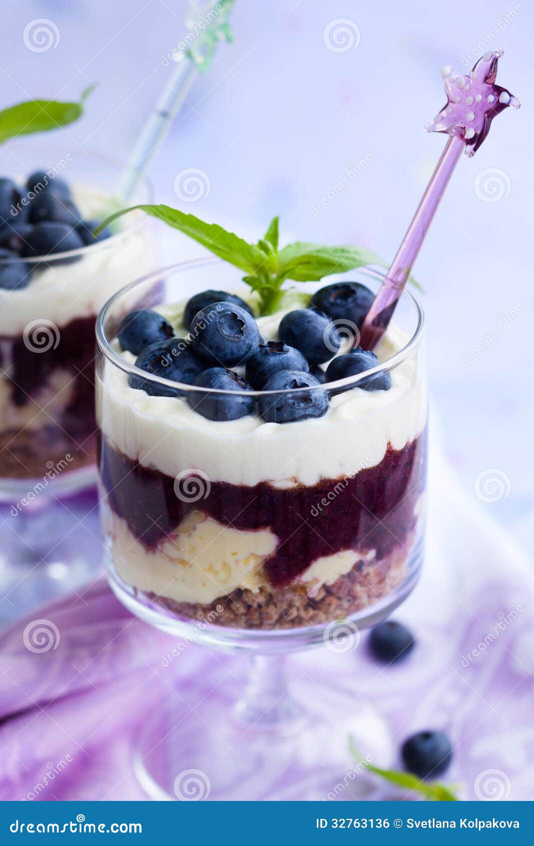 Blueberry parfait stock photo. Image of cuisine, fruit - 32763136