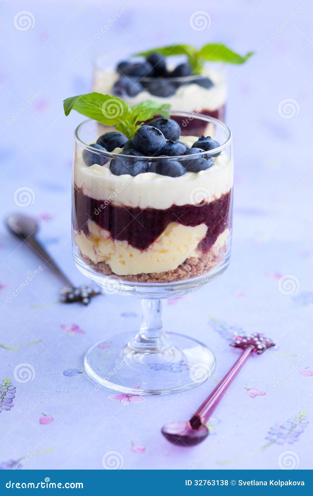 Blueberry parfait stock photo. Image of mint, season - 32763138