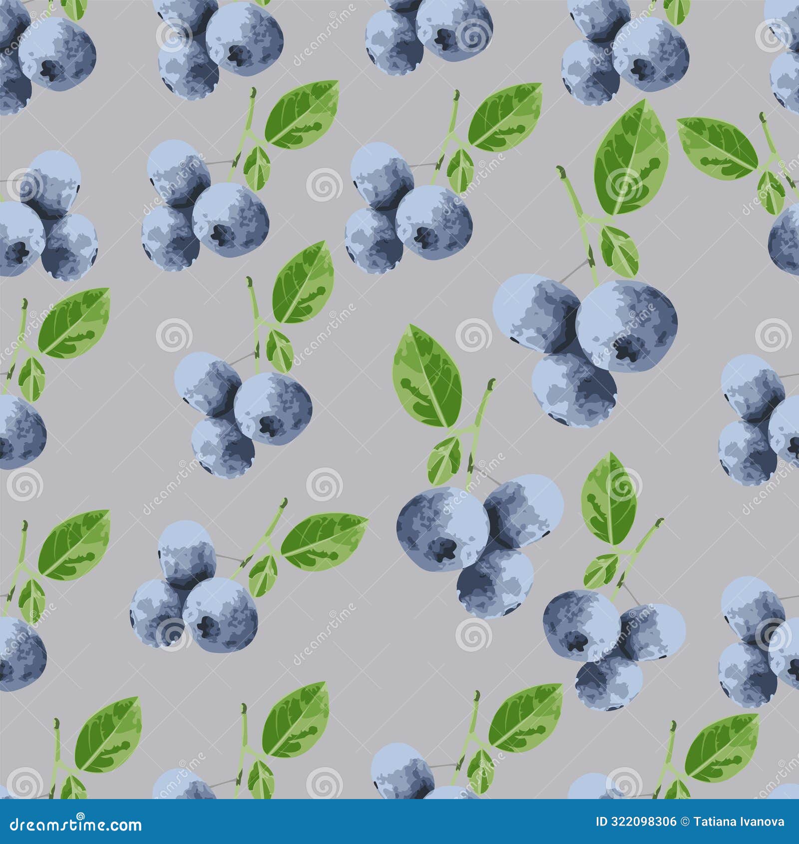 Blueberry Pattern Background Set. Collection Icon Blueberry. Vector ...