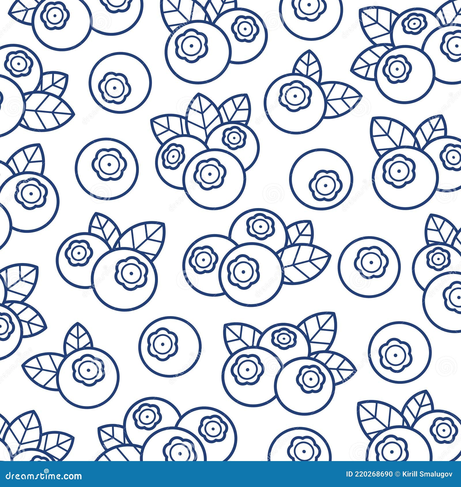 Blueberry Pattern Background Set. Collection Icon Blueberry Stock ...
