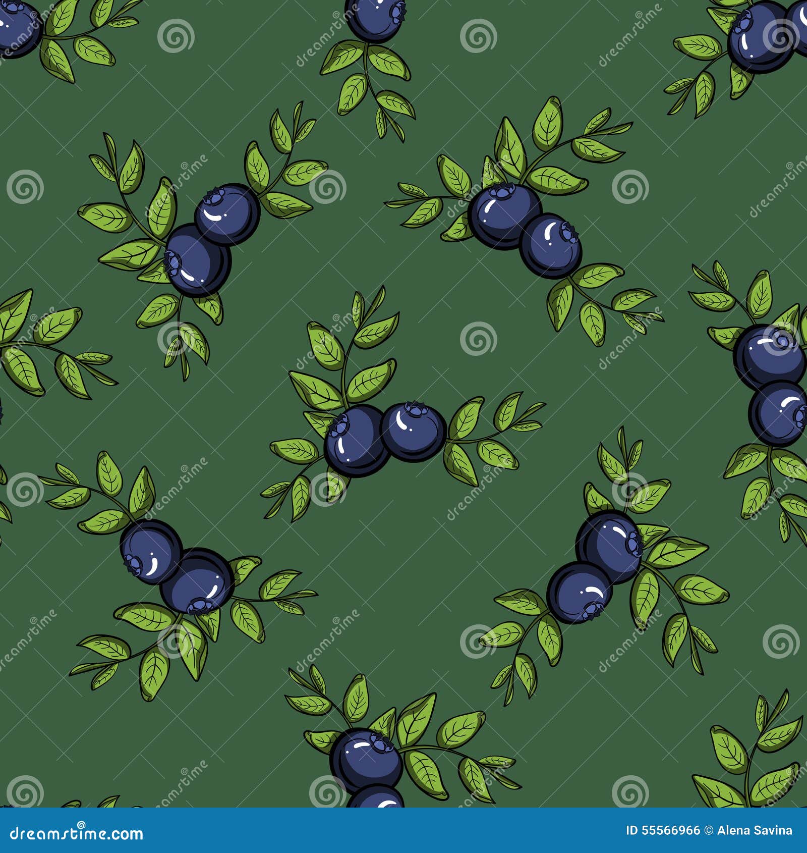 Blueberry Pattern stock vector. Illustration of colorful - 55566966